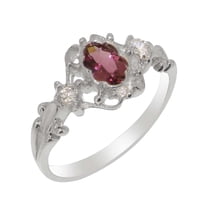 LBG 925 Sterling Silver Real Genuine Pink Tourmaline Womens Promise ...