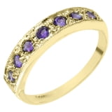 LBG Solid 10k .417 Yellow Gold Natural Amethyst Womens Band Ring ...
