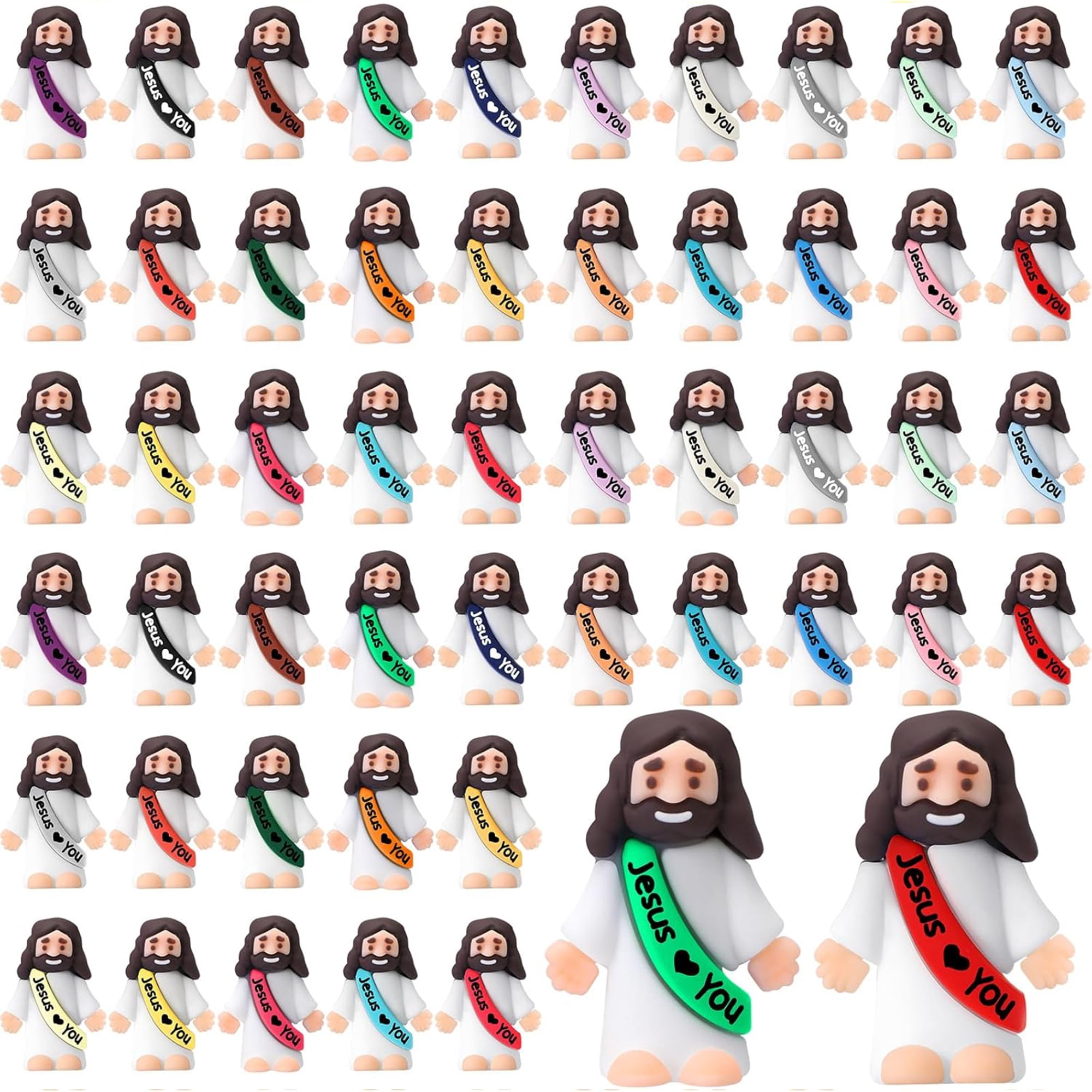 Foxy Seniors Mini Jesus Figures, Easter Little Jesus Rubber Pocket Toys ...