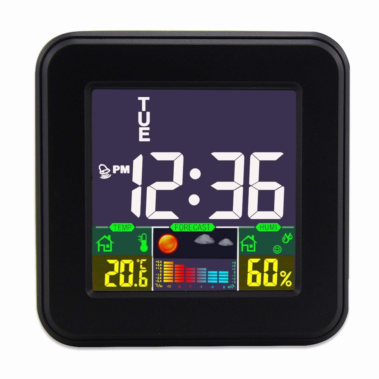 Voice-Activated Touchscreen Alarm Clock with Adjustable Color LCD ...