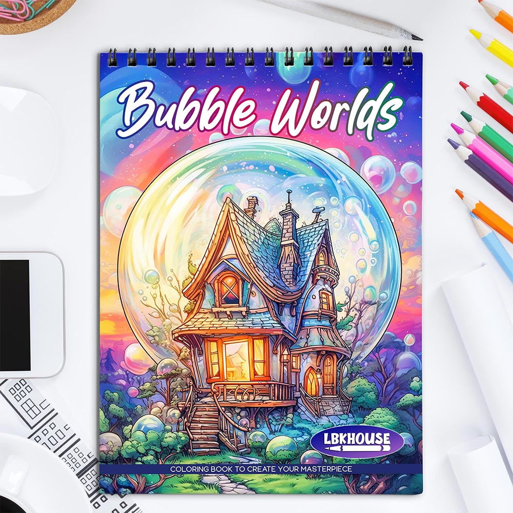 LBKHOUSE Bubble Worlds Coloring Book for Adult, Spiral Bound, Soft Cover - Walmart.com