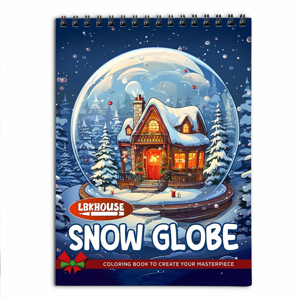 LBKHOUSE Snow globe Coloring Book Spiral Bound for Adults, Premium ...