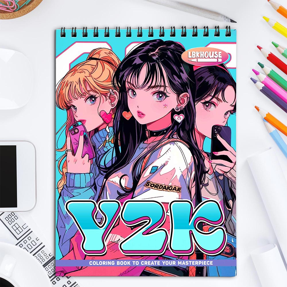 LBKHOUSE Y2K Coloring Book for Adult, Spiral Bound, Soft Cover ...