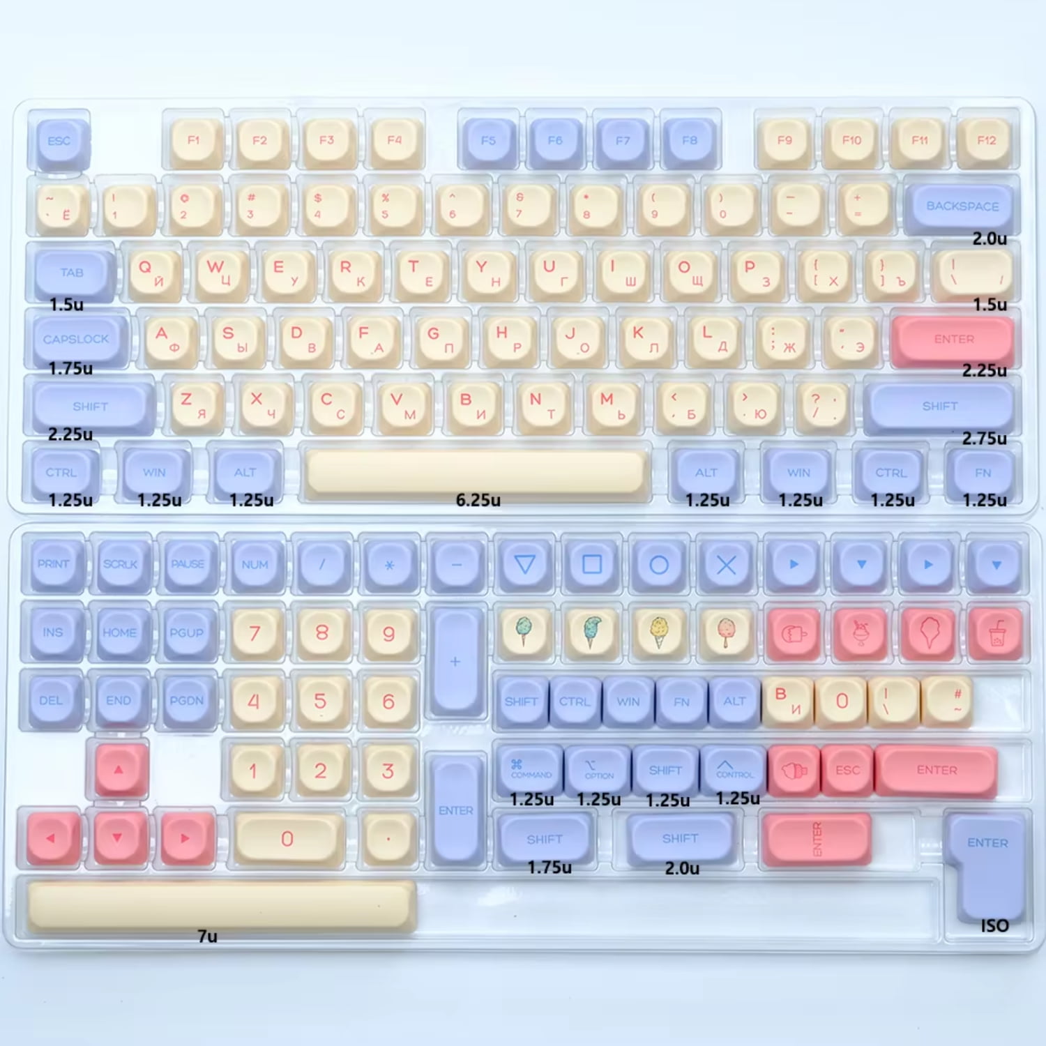 KBDiy GMK Soymilk Keycap 135 Keys PBT Japanese Korean Keycap ISO Enter