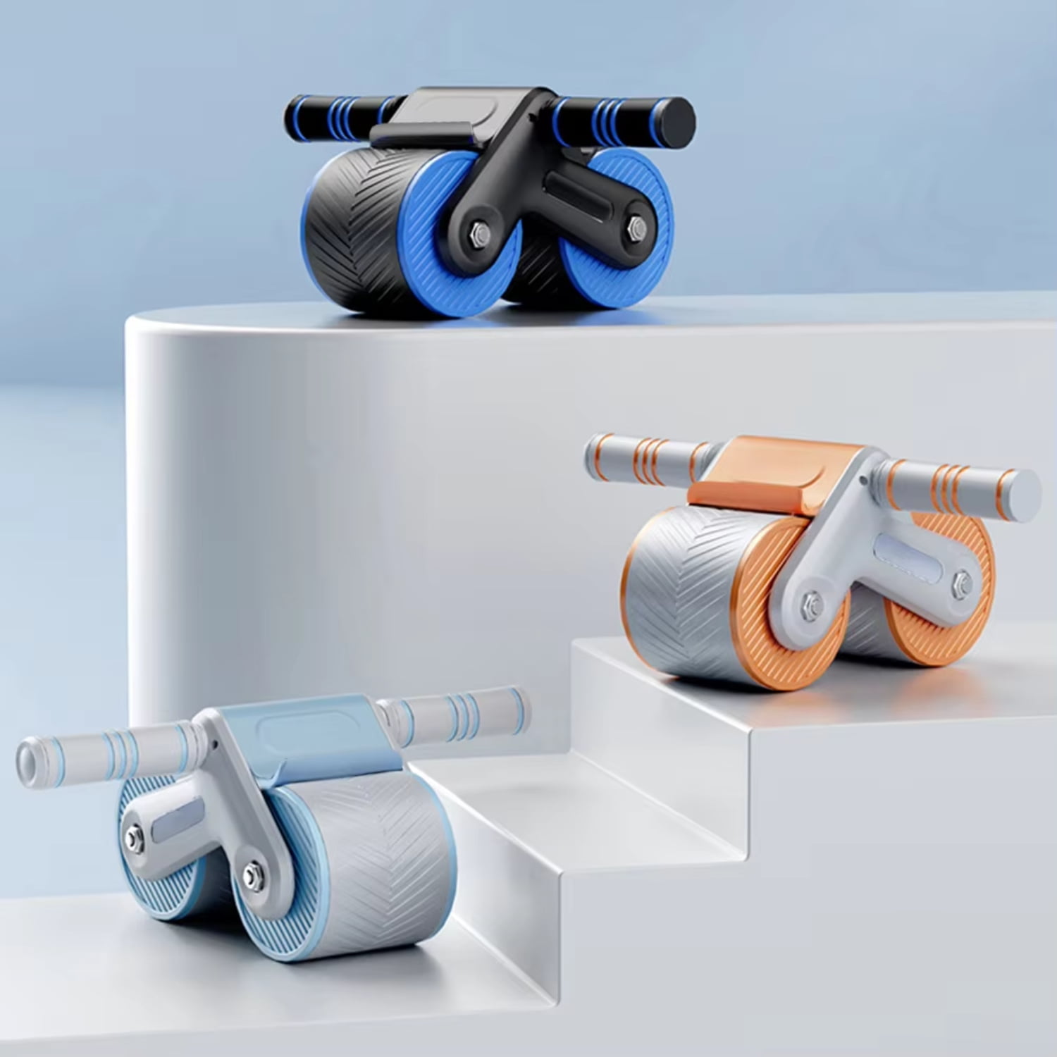 LBNGJZ Dual Wheel Abdominal Fitness Exerciser with Automatic Rebound ...