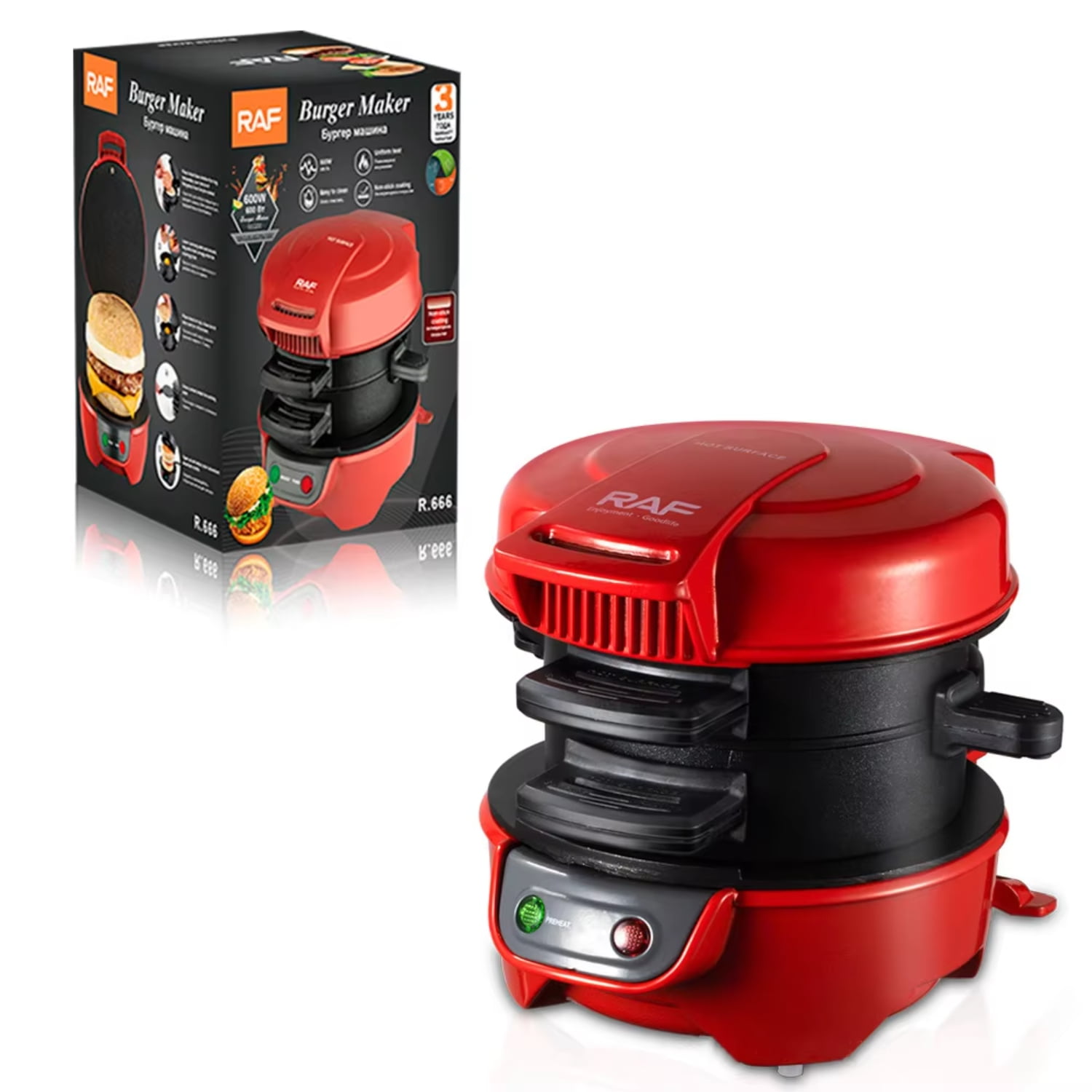 LBNGJZ Non Stick Mini Burger Sandwich Maker Machine 110V 220V Toaster ...