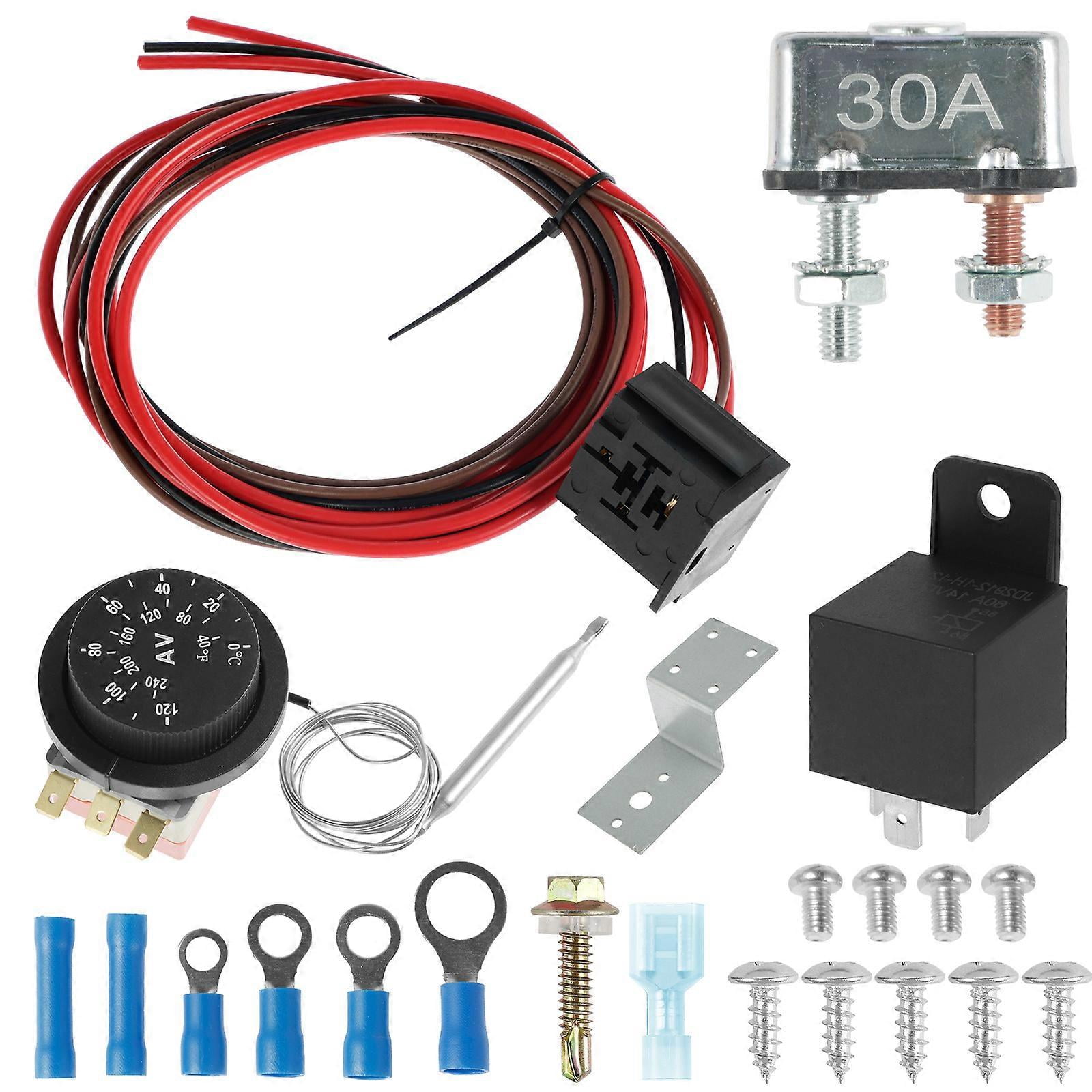 LBQ Car Electric Radiator Fan Thermostat Controller Kit 12V Adjust 3Pin ...