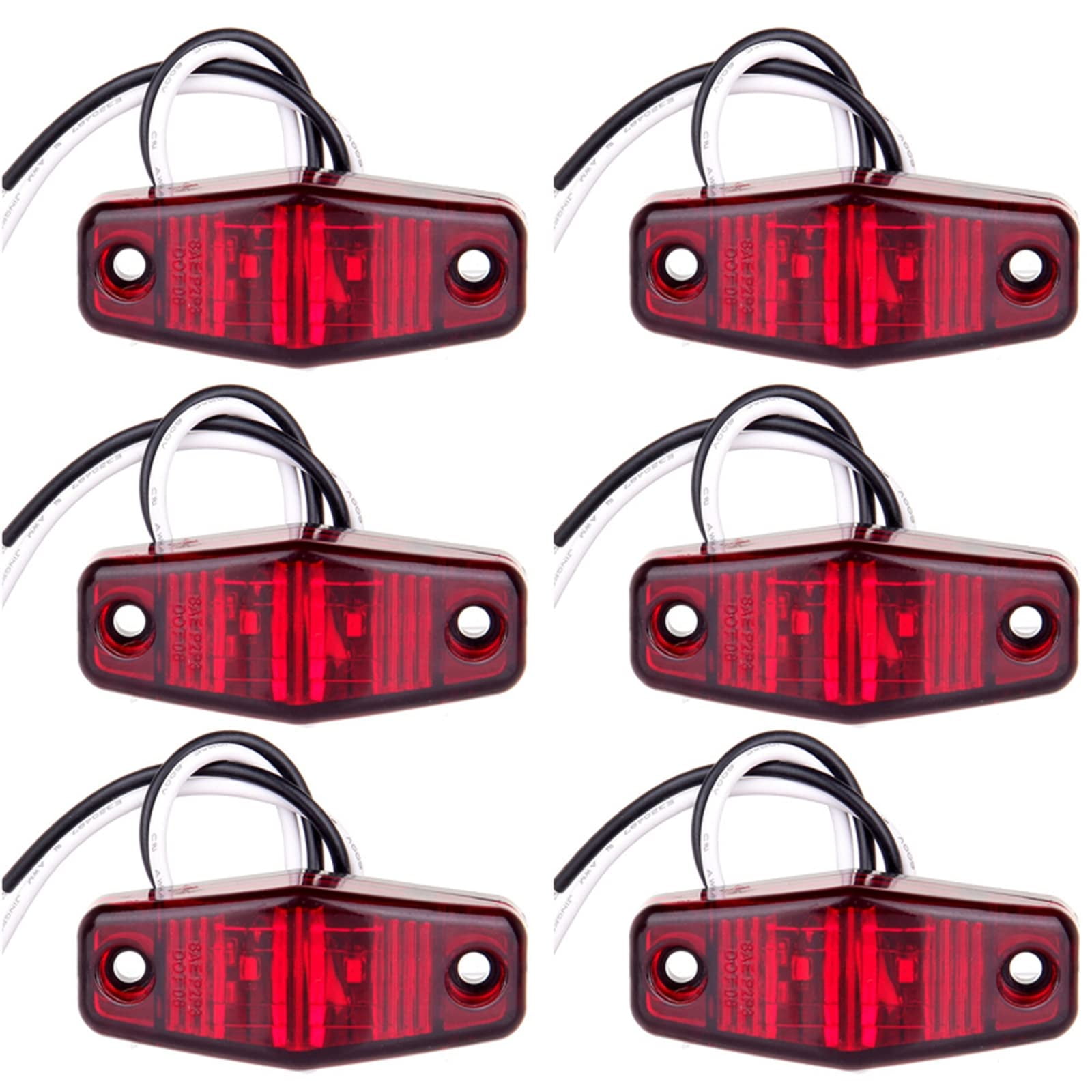 LBRST 6Pcs For Mini MMF7 Oval 2.5 Inch LED Side Marker Lights 2 Diode ...