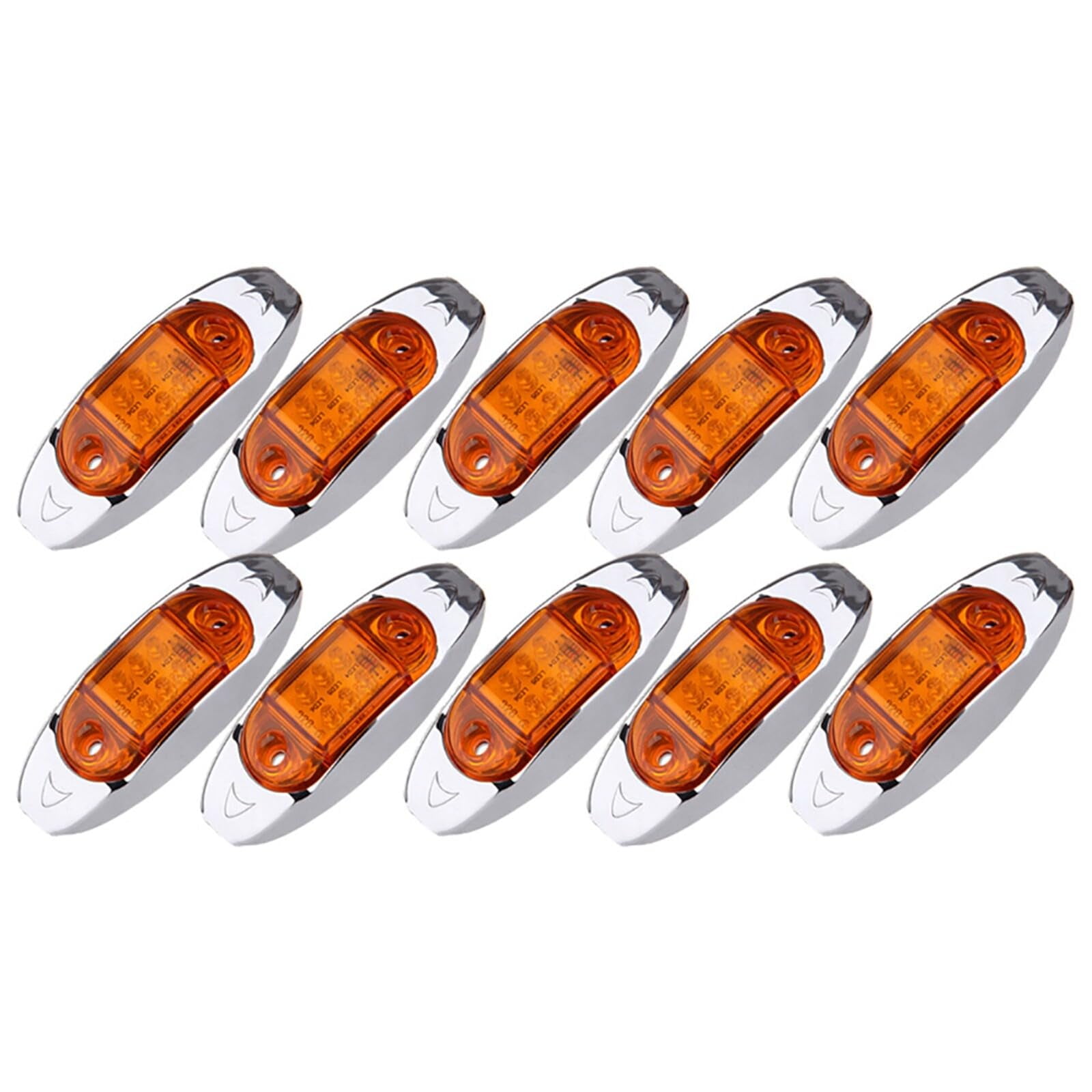 LBRST Oval AmberLED Trailer SSF20 Marker Light w/Chrome Bezel Side ...