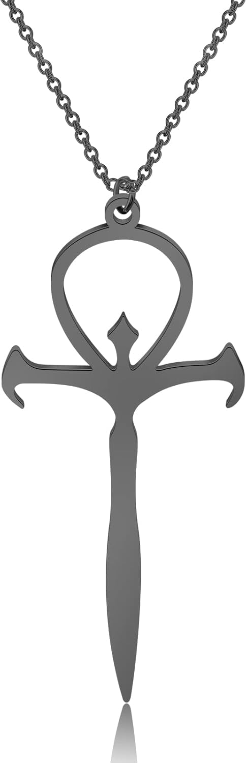 LBSBO Vampire Ankh Pendant Necklace Stainless Steel Vampire Cross ...