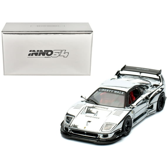 LBWK (Liberty Walk) F40 Chrome Silver 1/64 Diecast Model Car by Inno ...