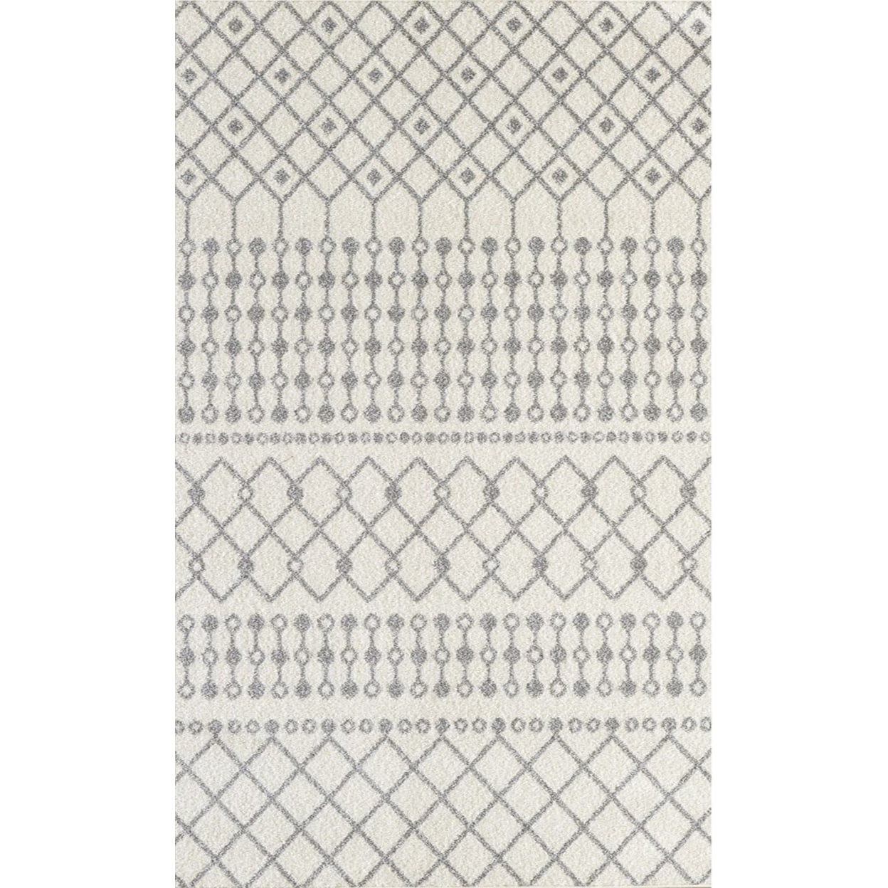 LBaiet 2' x 6' White and Gray Boho Geometric Rectangular Rug Runner ...