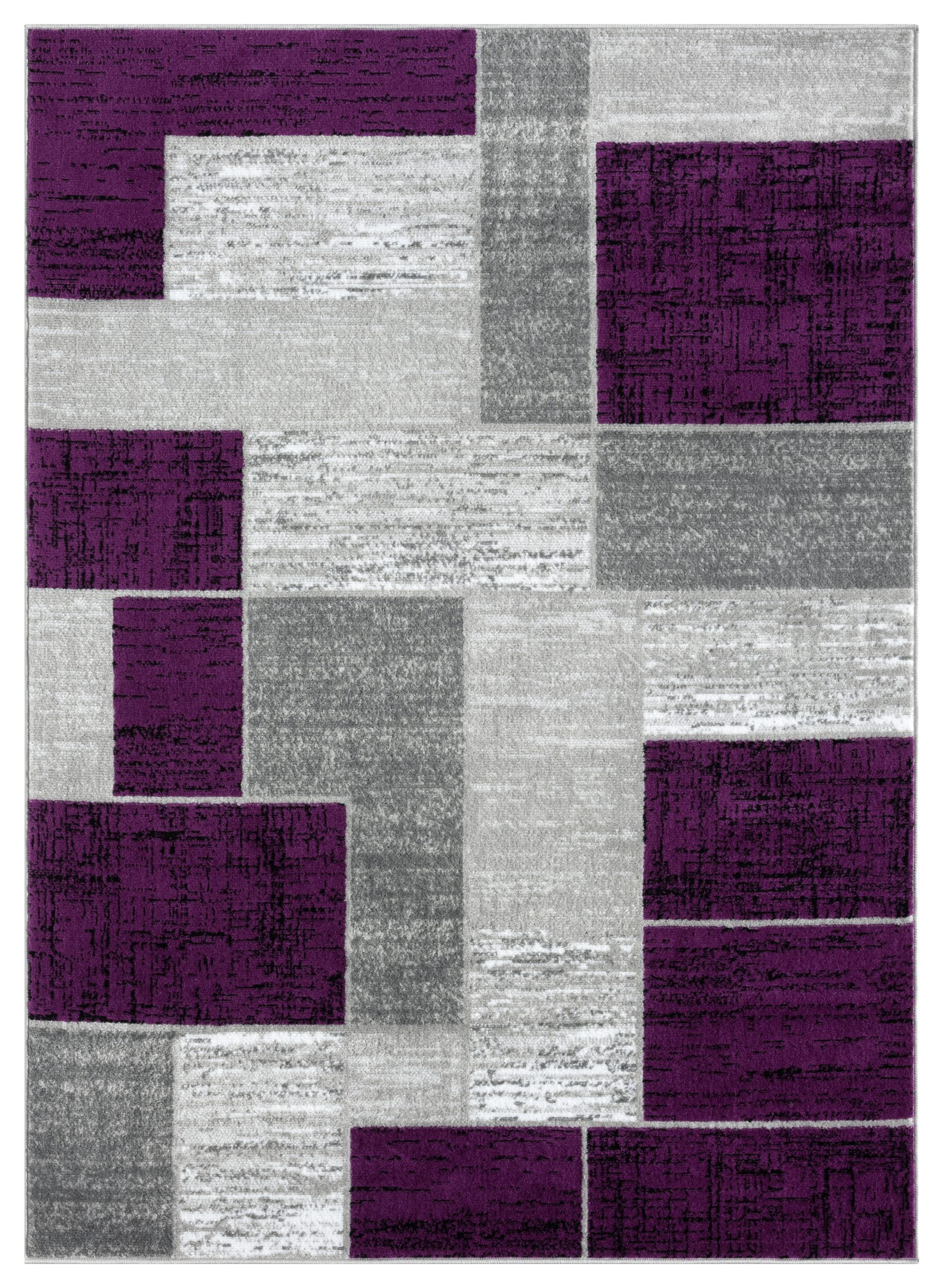 L'Baiet Verena Geometric Rug, 5' x 7', Purple Grey - Durable Carpet for ...