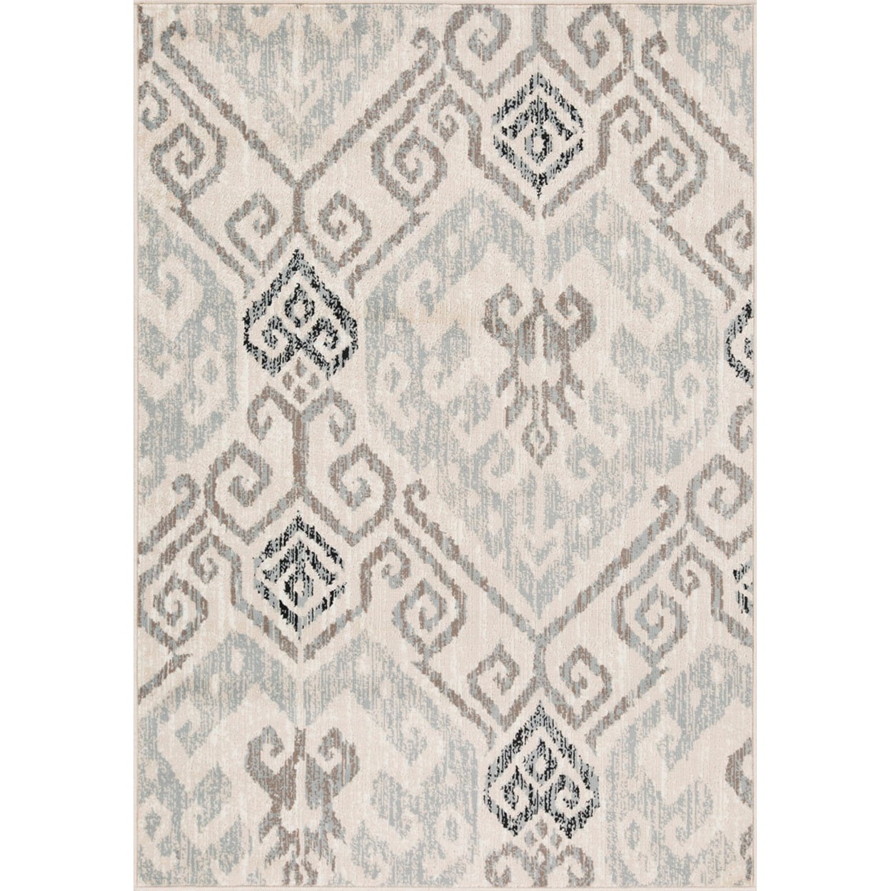 LBaiet 8' x 10' Gray and Beige Distressed Geometric Rectangular Area ...