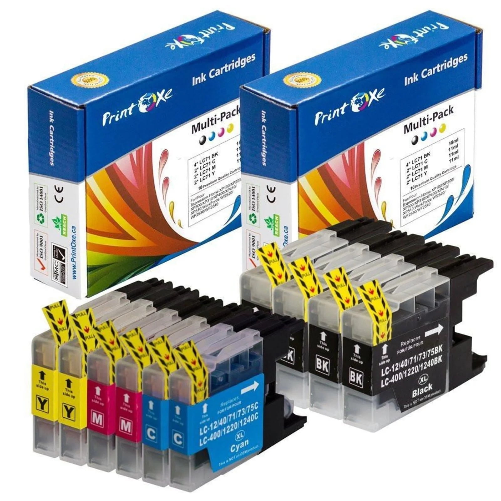 PRINTOXE LC-71 LC-75 Compatible Ink Cartridges for Brother MFC-J280W ...