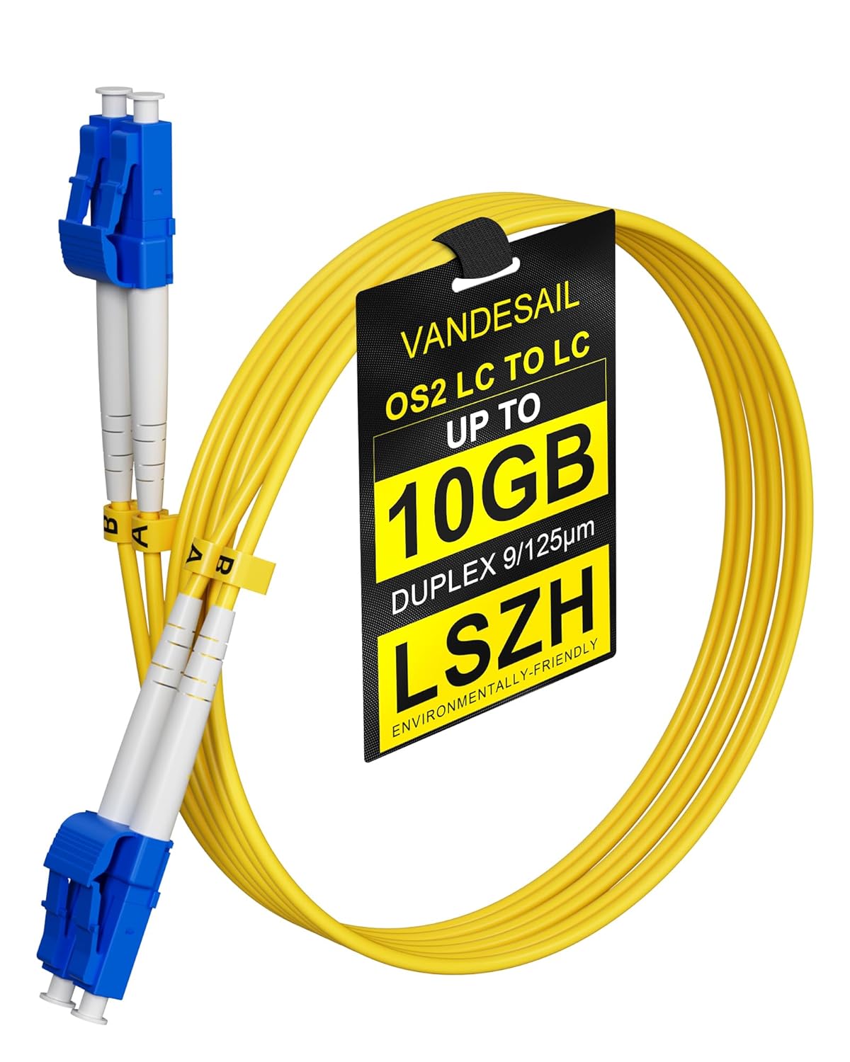 LC to LC Single Mode Fiber Patch Cable 10 Meter, OS2 Duplex 1G/10GB Fiber Optical Patch Cords ...
