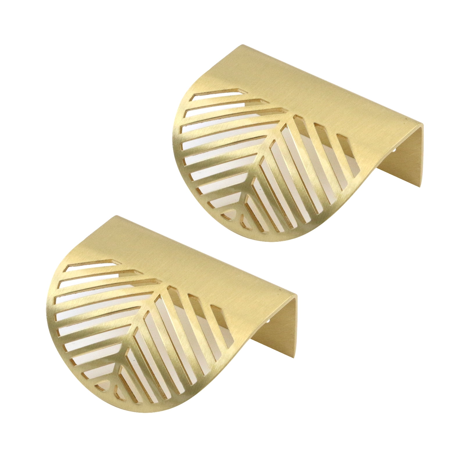 LC LICTOP 2Pcs Leaf Shape Furniture Pull Handles Hollowed Arc Handles ...