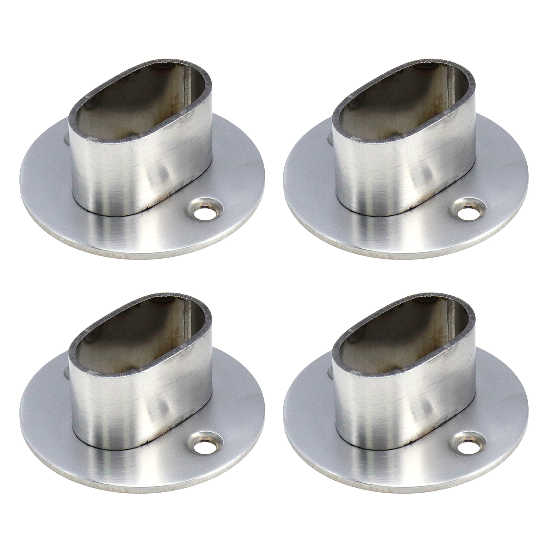 LC LICTOP 4Pcs Elliptical Flange Seat Wardrobe Clothes Rod Bracket ...