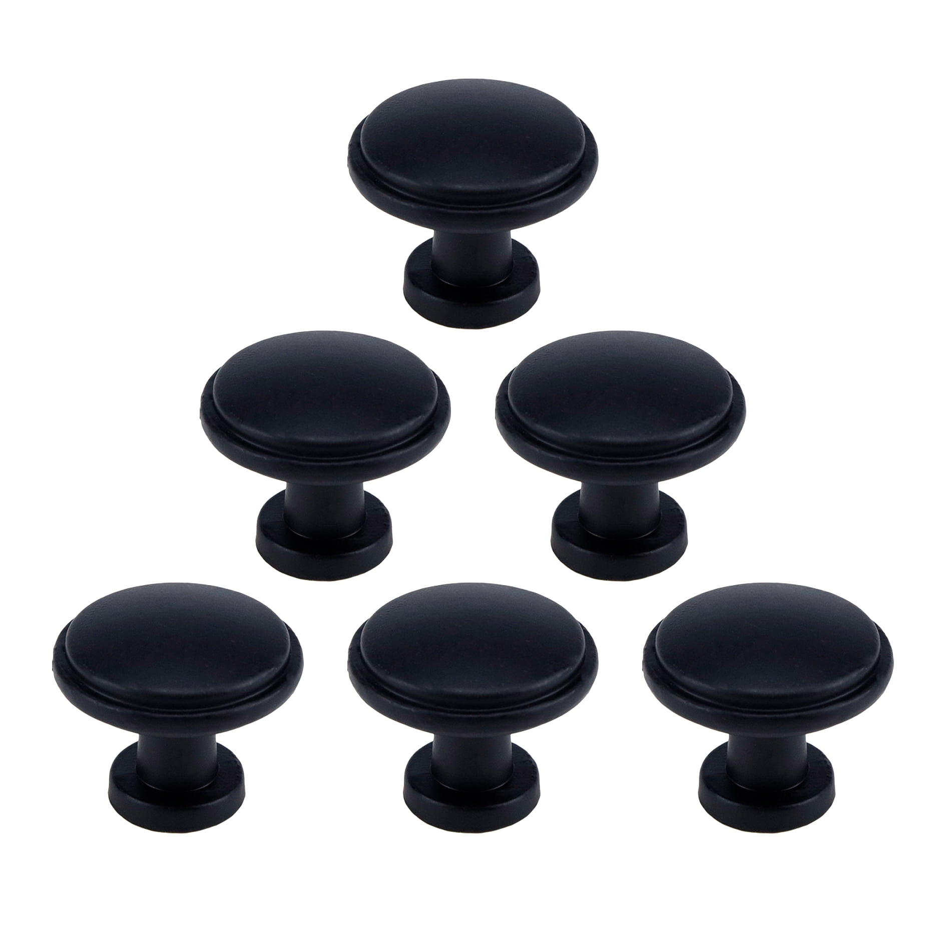 LC LICTOP 6Pcs Cabinet Pull Knobs Single-Hole Hardware Wardrobe Knobs with Mounting Screws Black ...