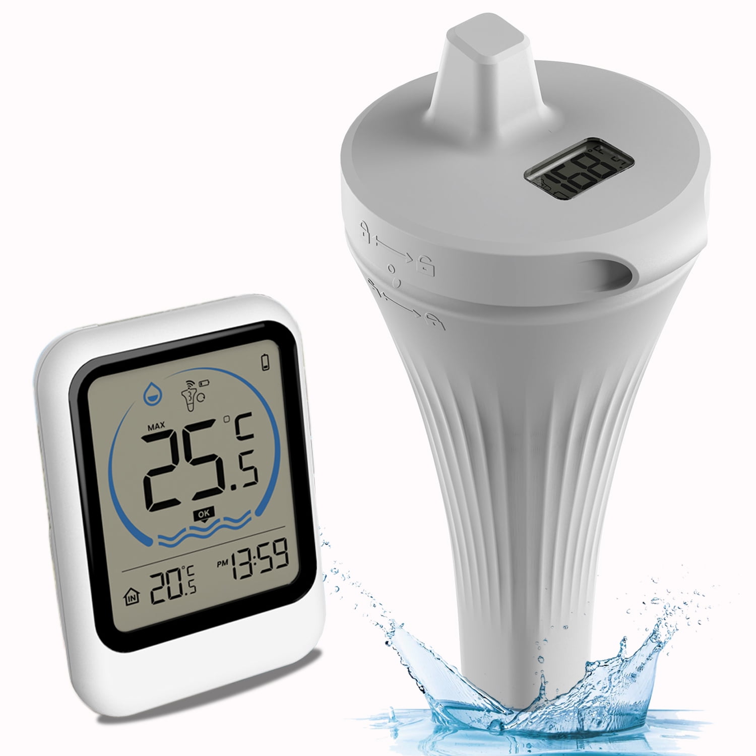 LC-dolida Digital Floating Pool Thermometer, Wireless Pool Thermometer ...