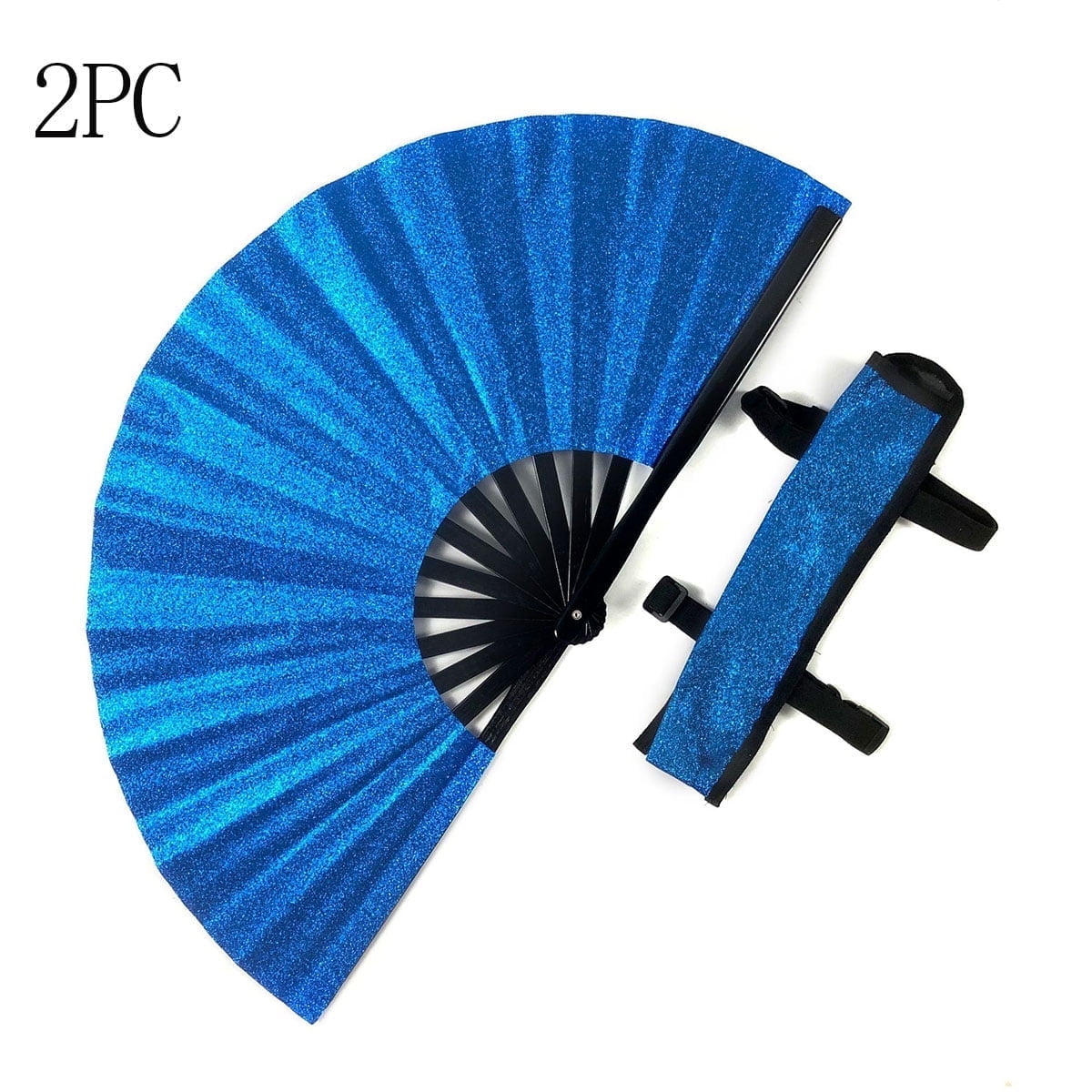 LC-dolida Fans for line Dancing, Glitter Large Rave Folding Clack Hand ...