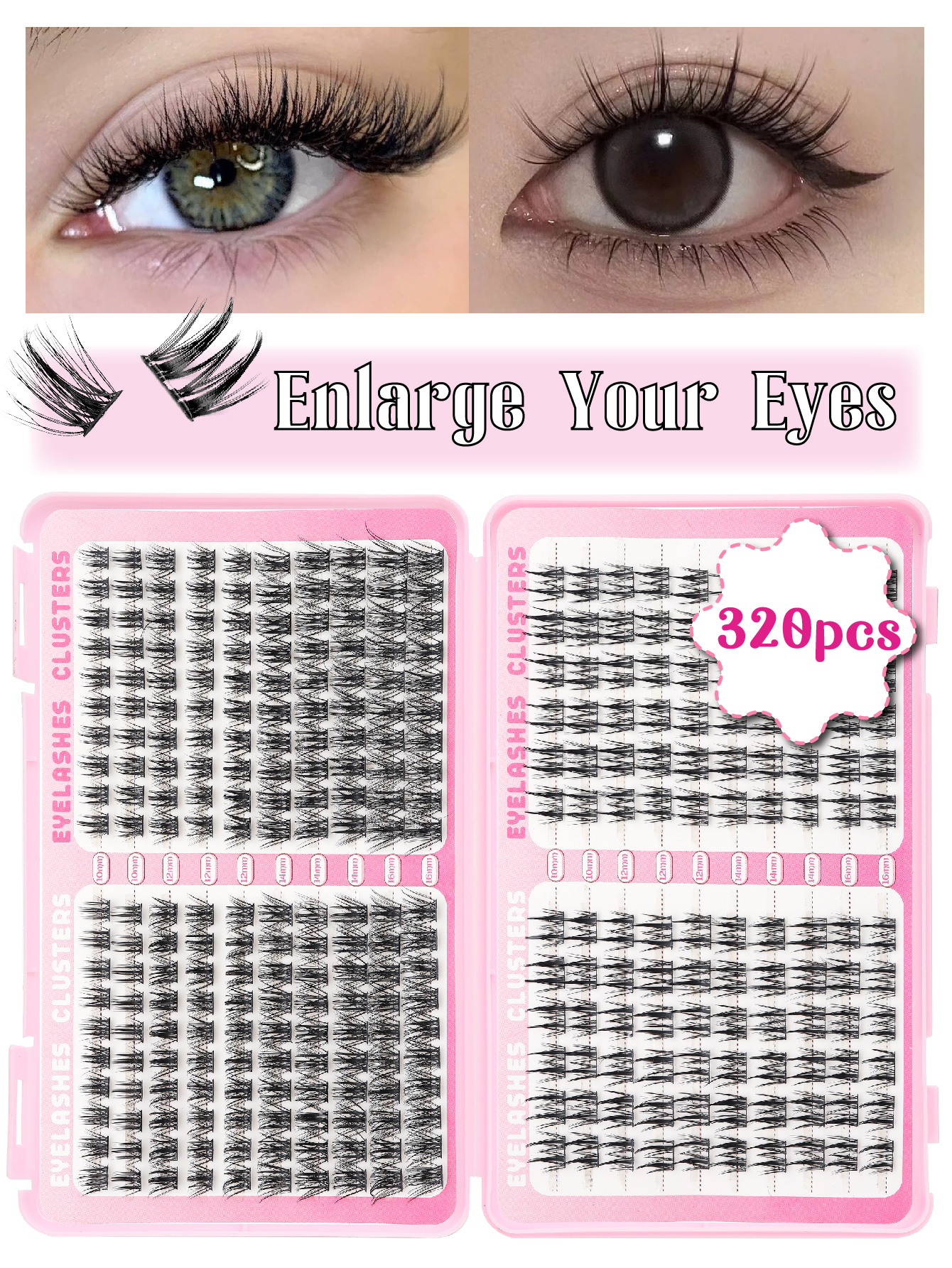 LC07 + Dual-Point Spike Lash Book – 320 Clusters Total | Mixed Style ...