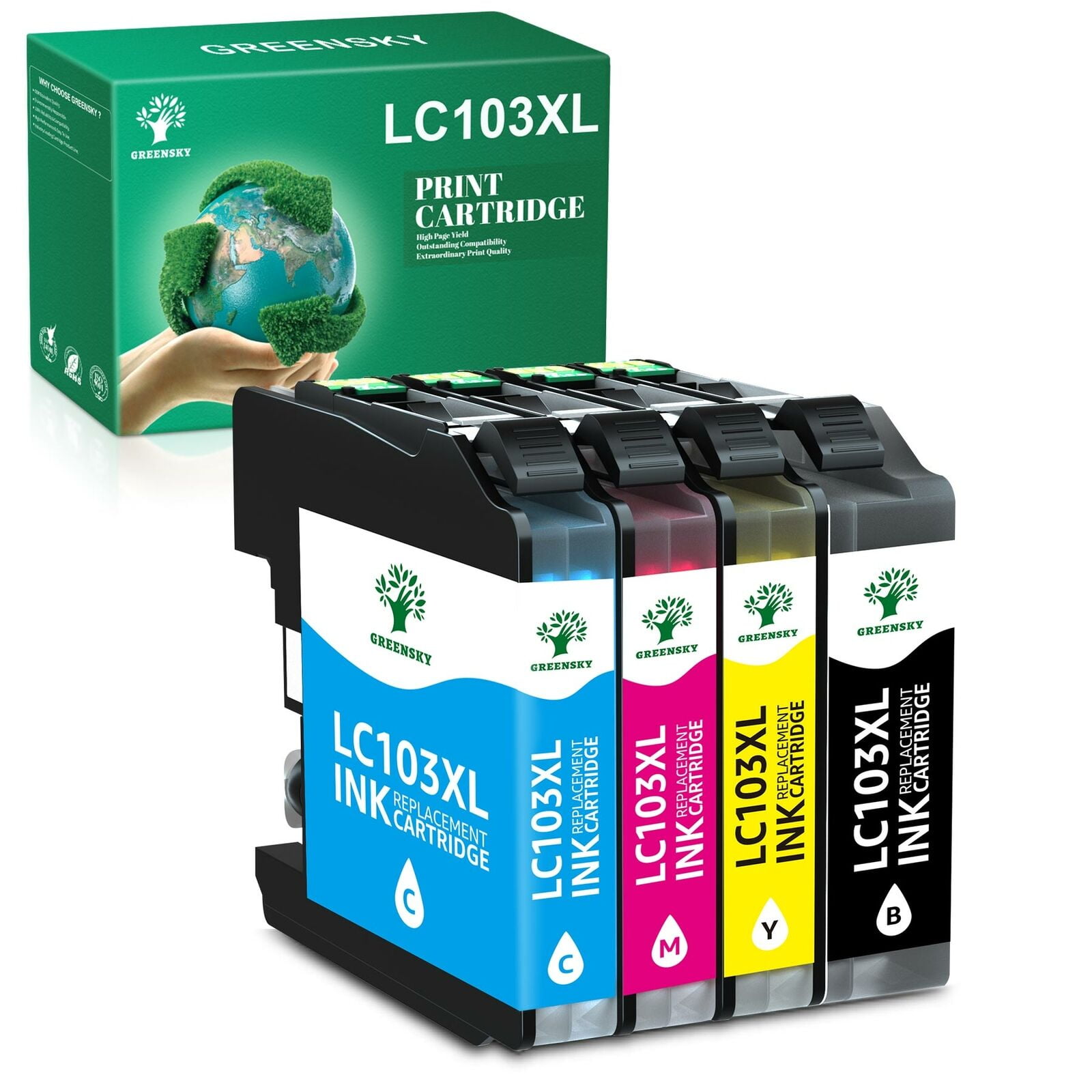LC103 Compatible Ink Cartridge Replacement for Brother LC-103XL LC103XL LC103 Work with MFC ...