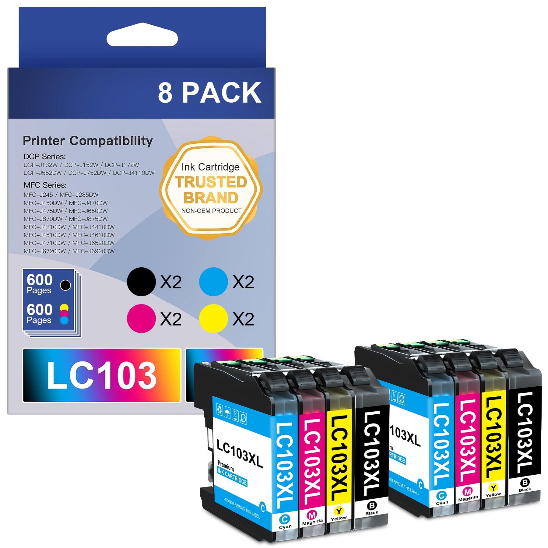 LC103 Ink Cartridges for Brother Printer Replacement LC103 XL LC103XL ...