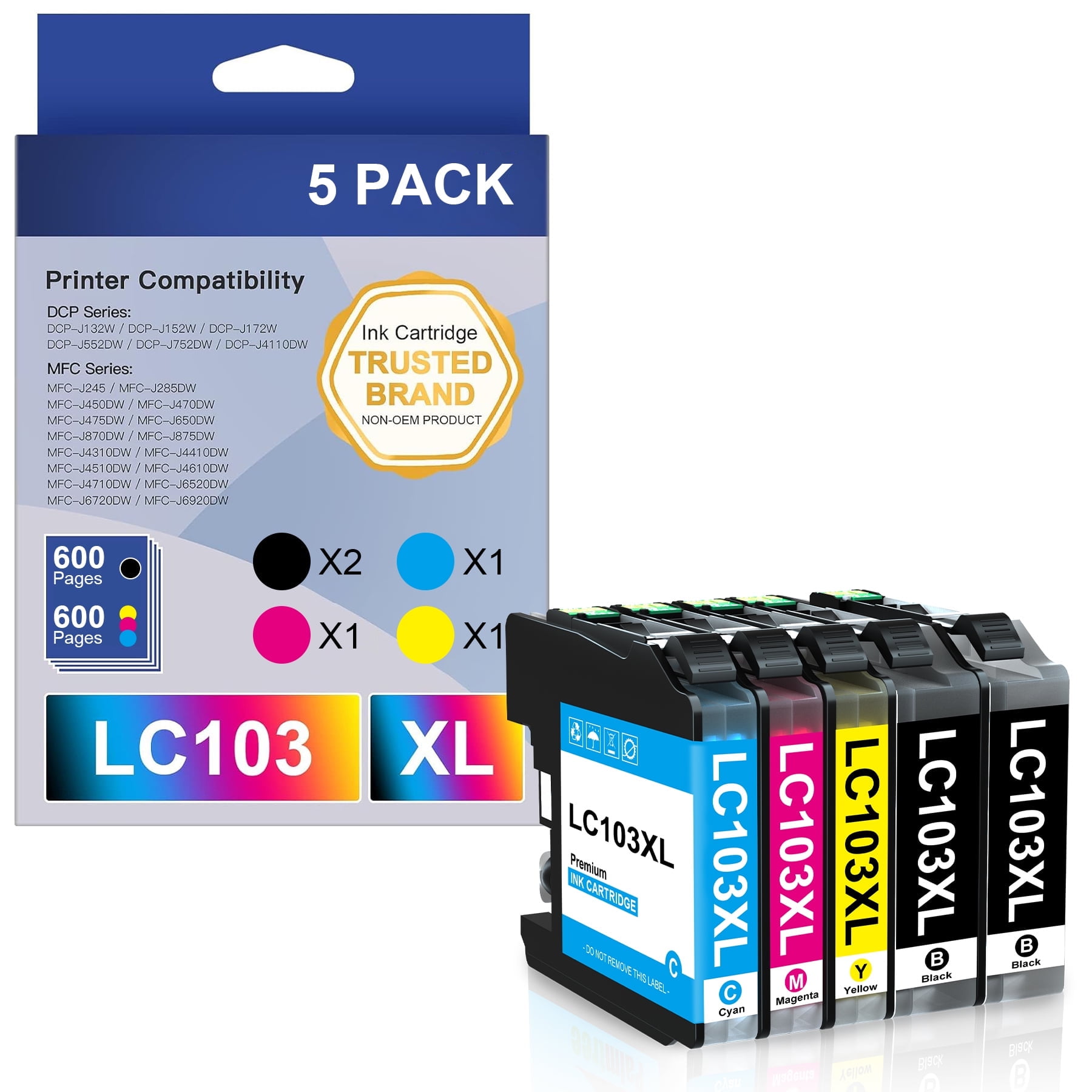 LC103 LC101XL Ink cartridges Compatible for Brother LC103XL LC101 Work ...