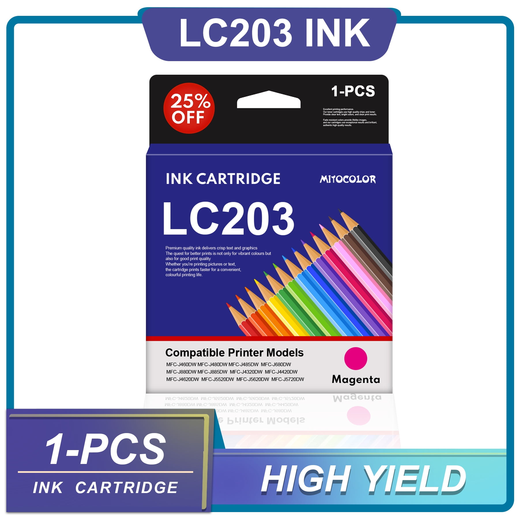 LC203 Compatible Ink Cartridge Replacement for Brother MFC-J880DW ...