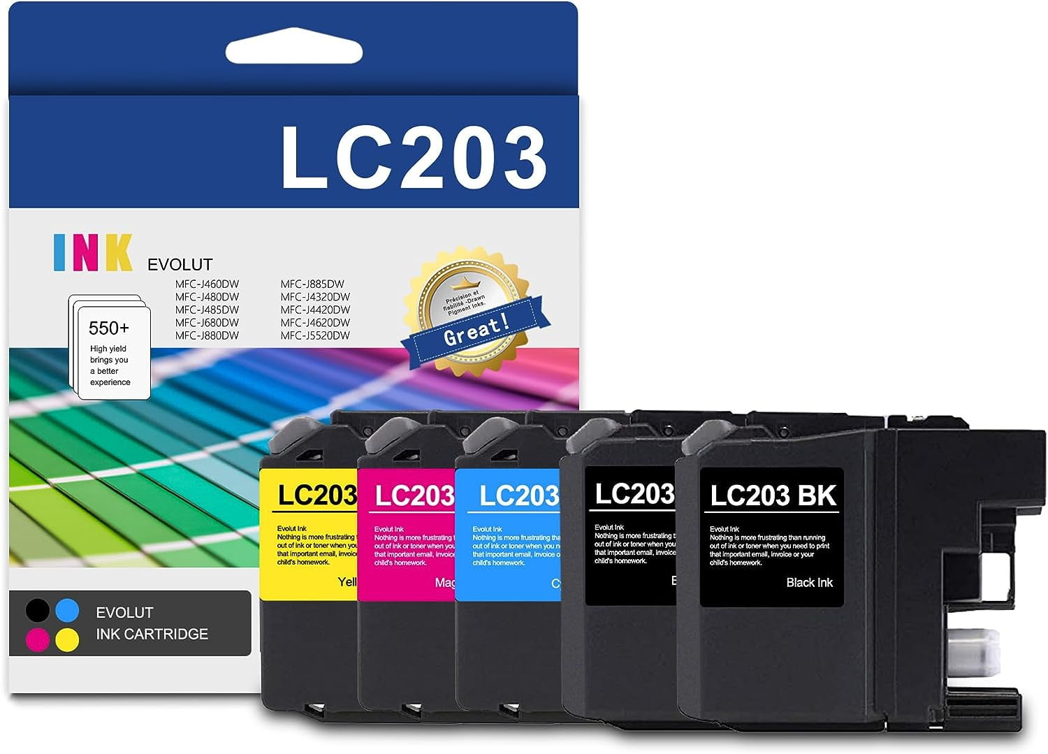 LC203 Ink Cartridges Replacement for Brother LC203 Ink for MFC-J460DW ...