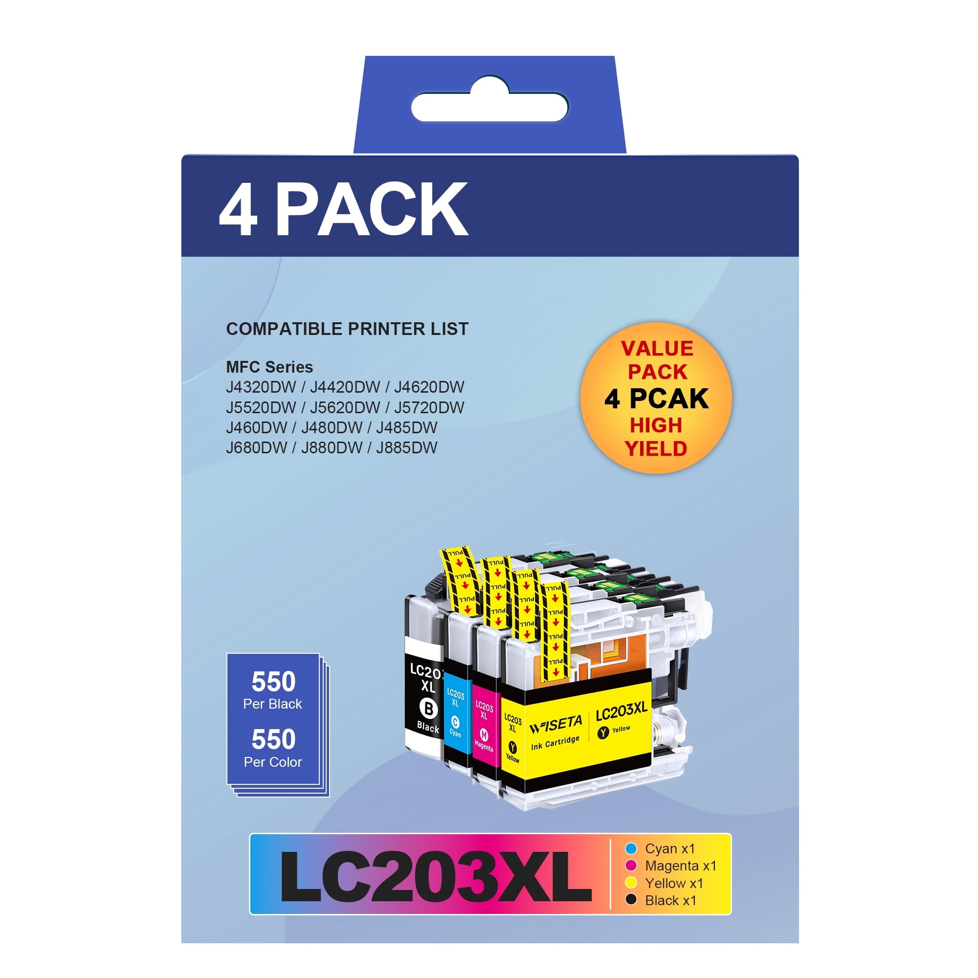 LC203XL LC203 Ink Cartridges Compatible for brother lc203xl lc203bk ink ...