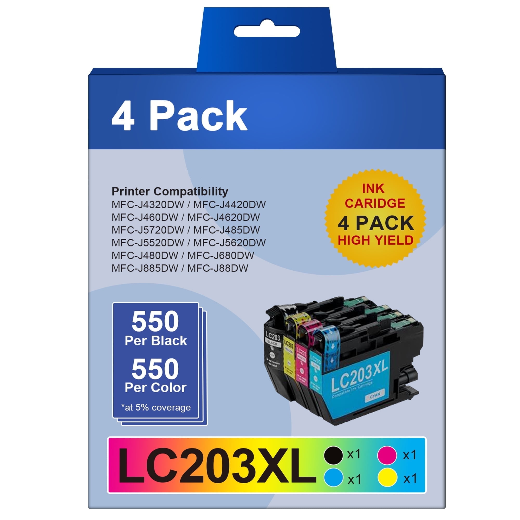 LC203XL Compatible Ink Cartridges Replacement for LC203 XL LC203 Work ...
