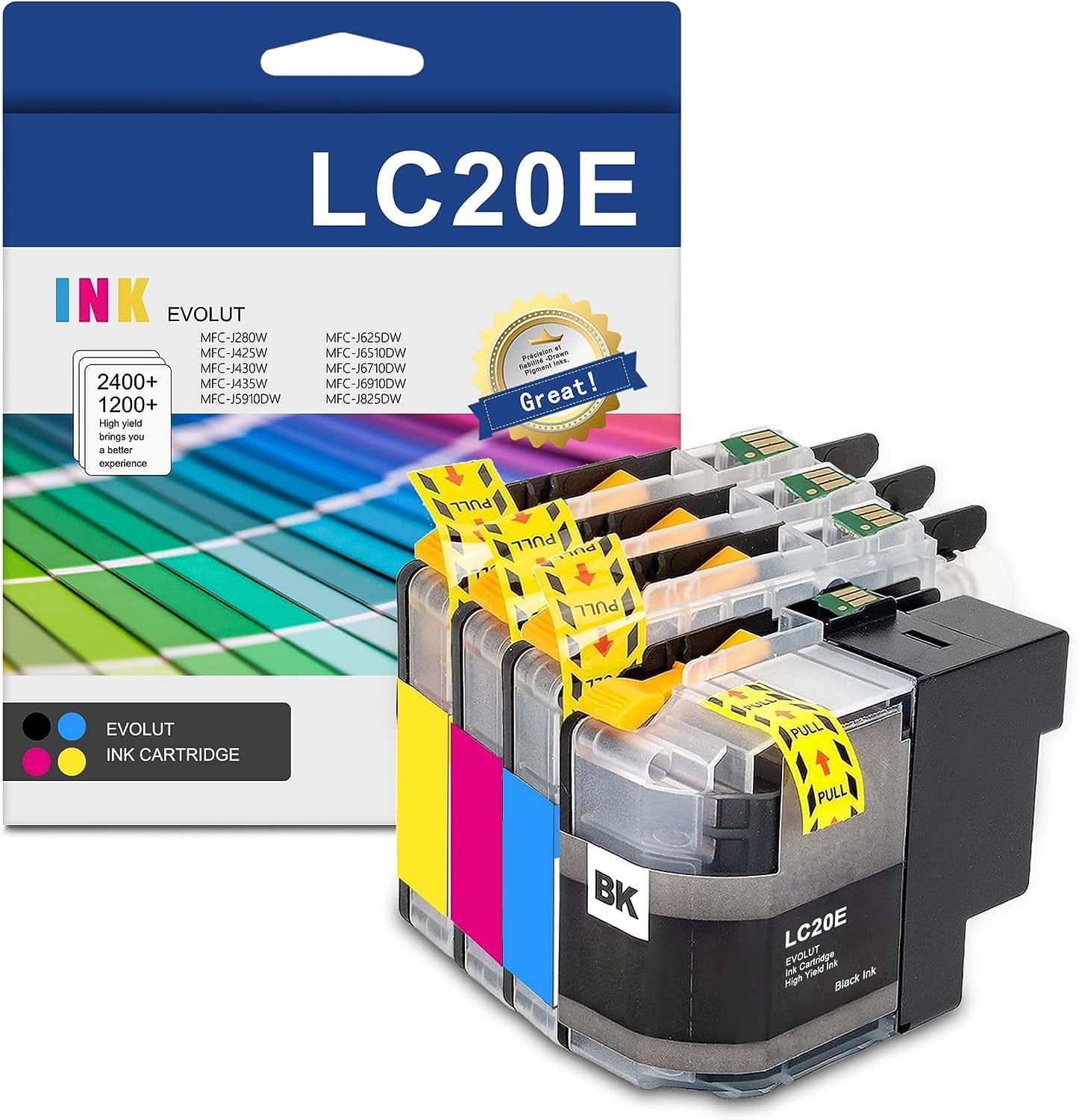 LC20E High Yield Ink Cartridge (4-Pack, 1BK/1C/1M/1Y)Compatible for ...