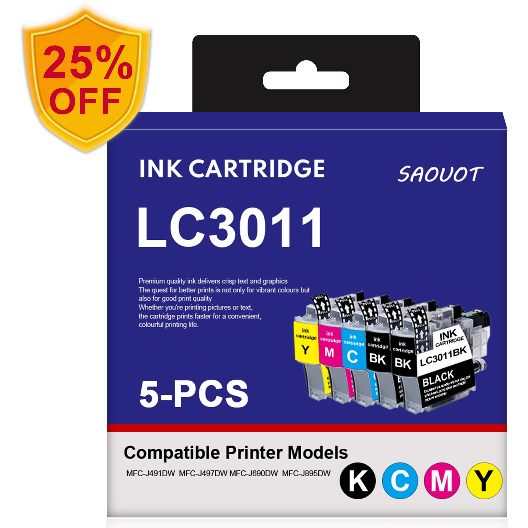 Brother LC3011 Colored Ink Cartridge Replacement for MFC-J491DW ...