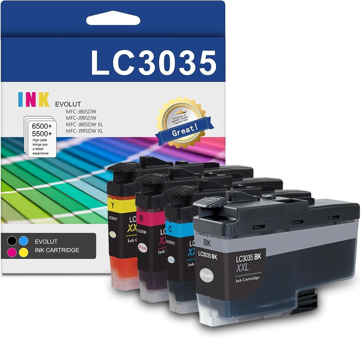 Brother LC3035 Ink Cartridges 4Pack (1Black/1Cyan/1Magenta/1Yellow) for ...