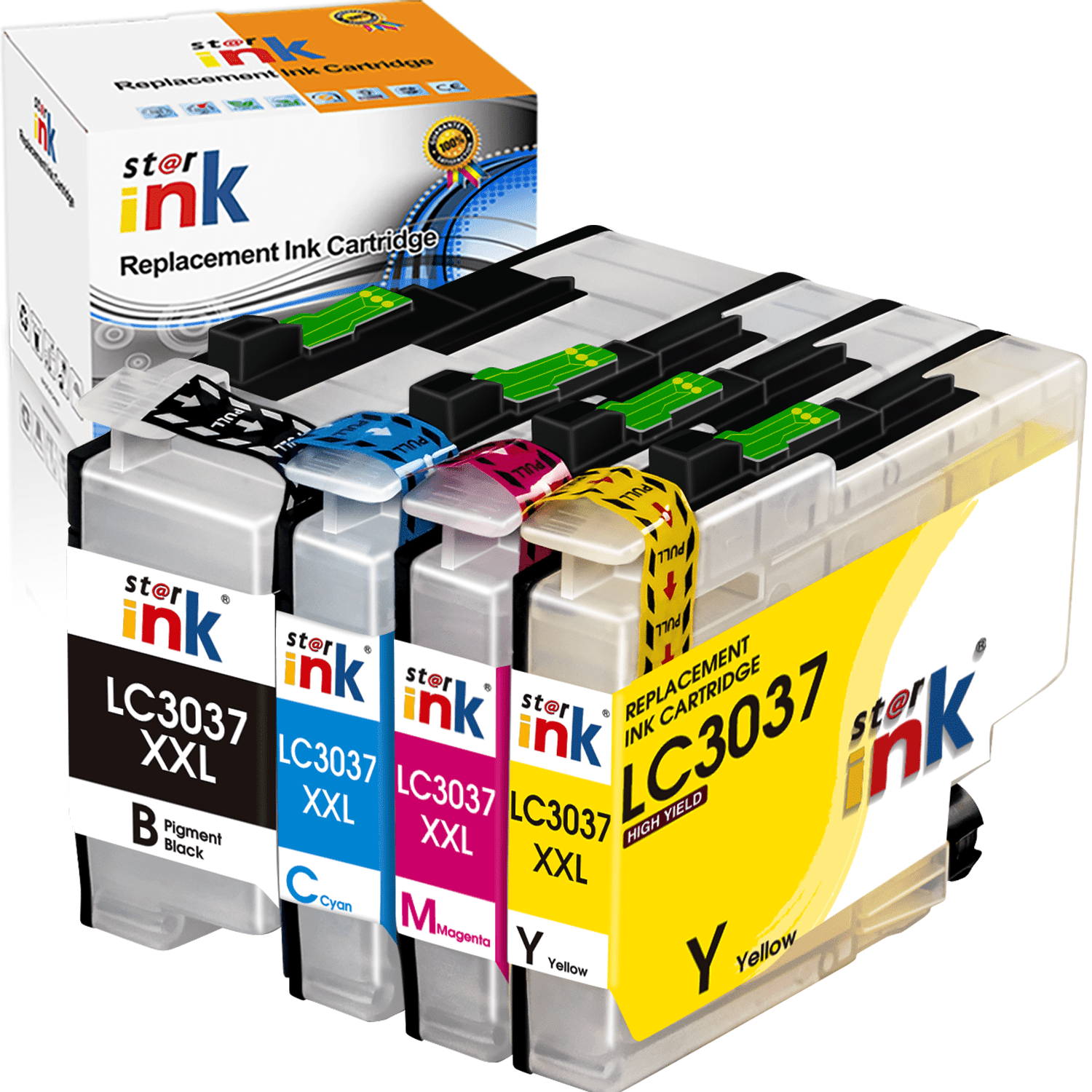 Brother LC3037 Ink Cartridges 4-Pack Replacement for MFC-J6945DW, MFC ...