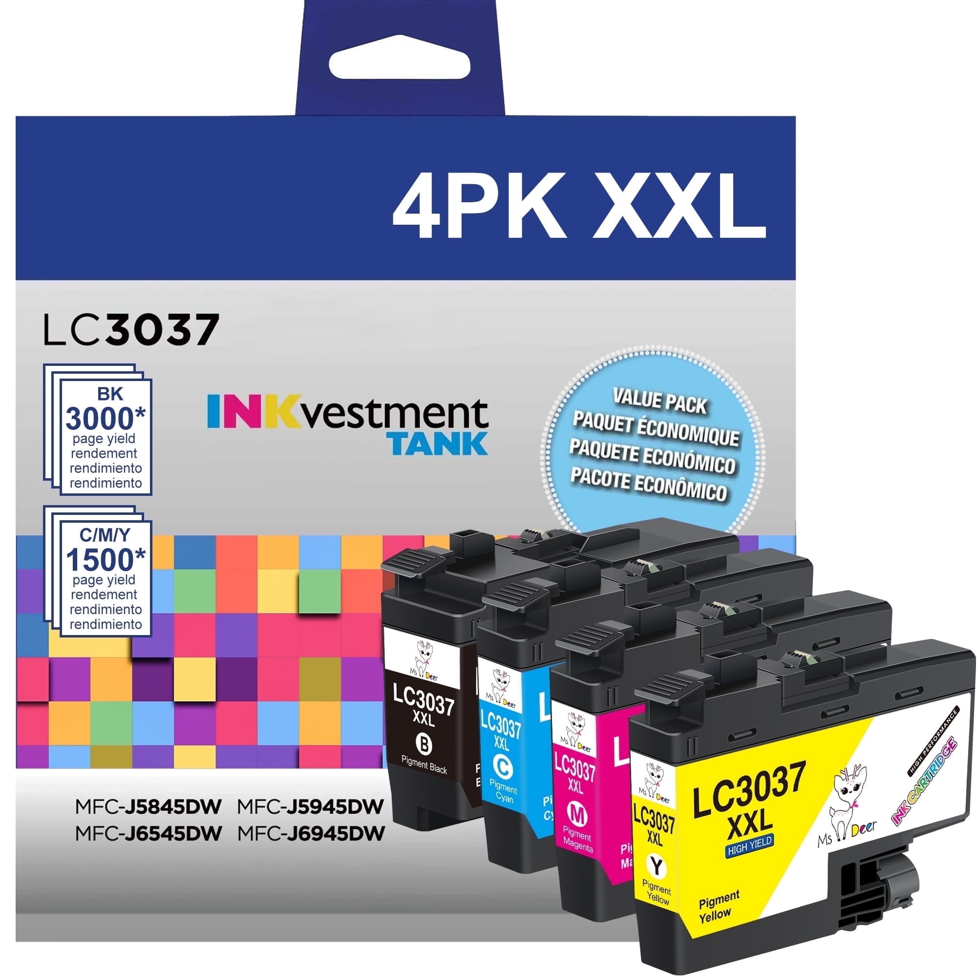 LC3037XXL Ink Cartridges Compatible for Brother LC3037 XXL LC-3037XXL ...