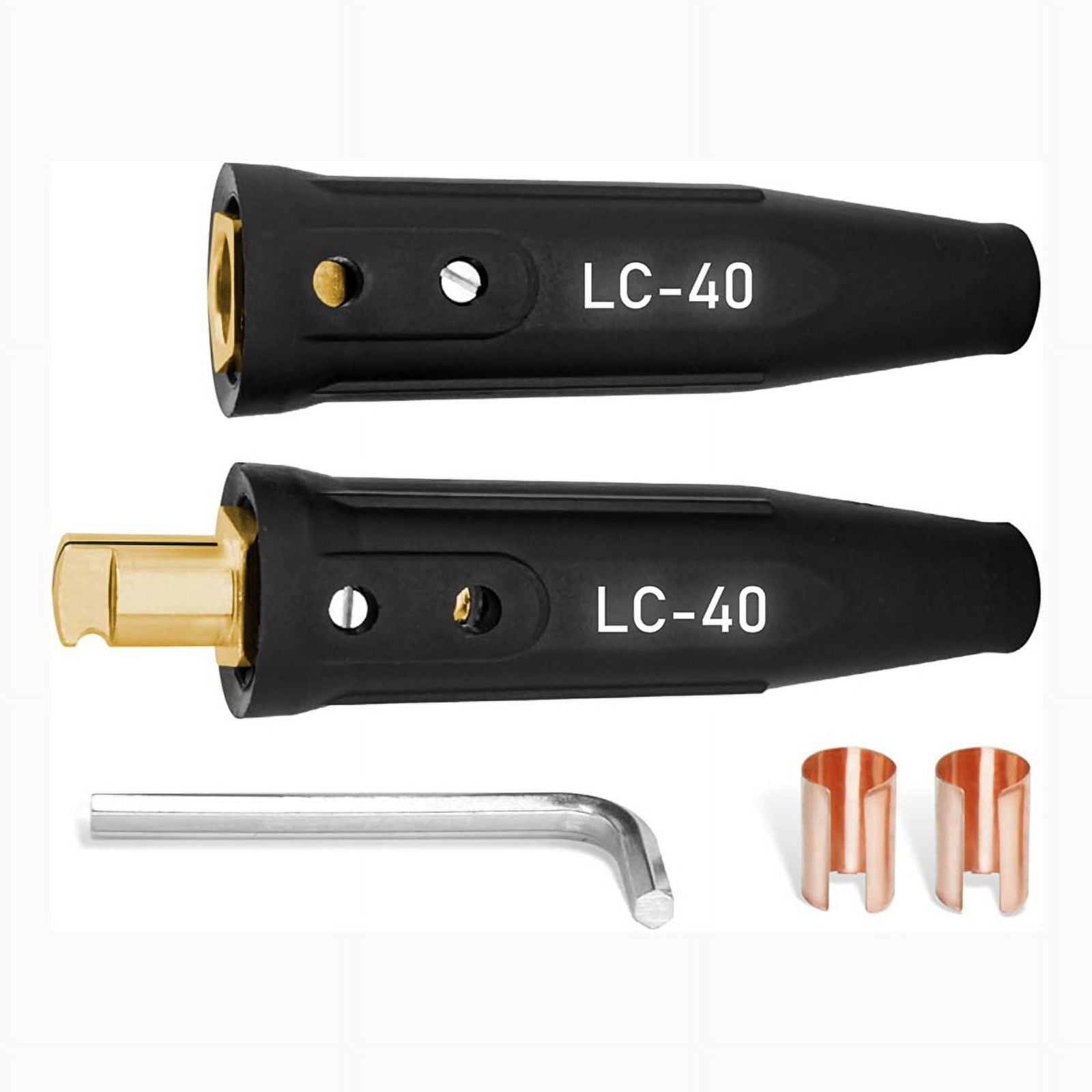 LC40 Cable Connector Set, Includes Black Male & Female Connectors Cable ...