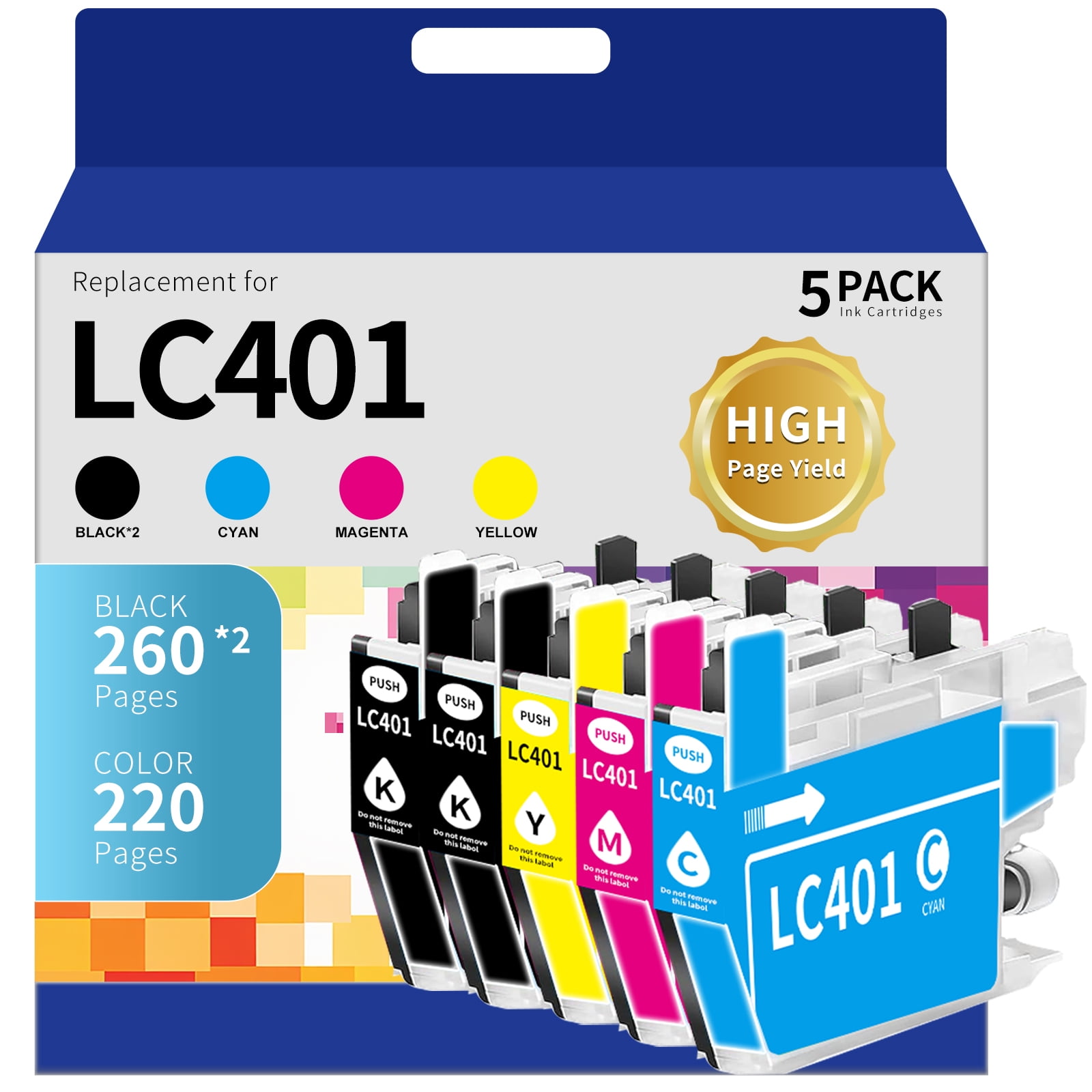 LC401 Ink Cartridge for Brother LC401 LC-401 LC401XL for MFC-J1010DW ...