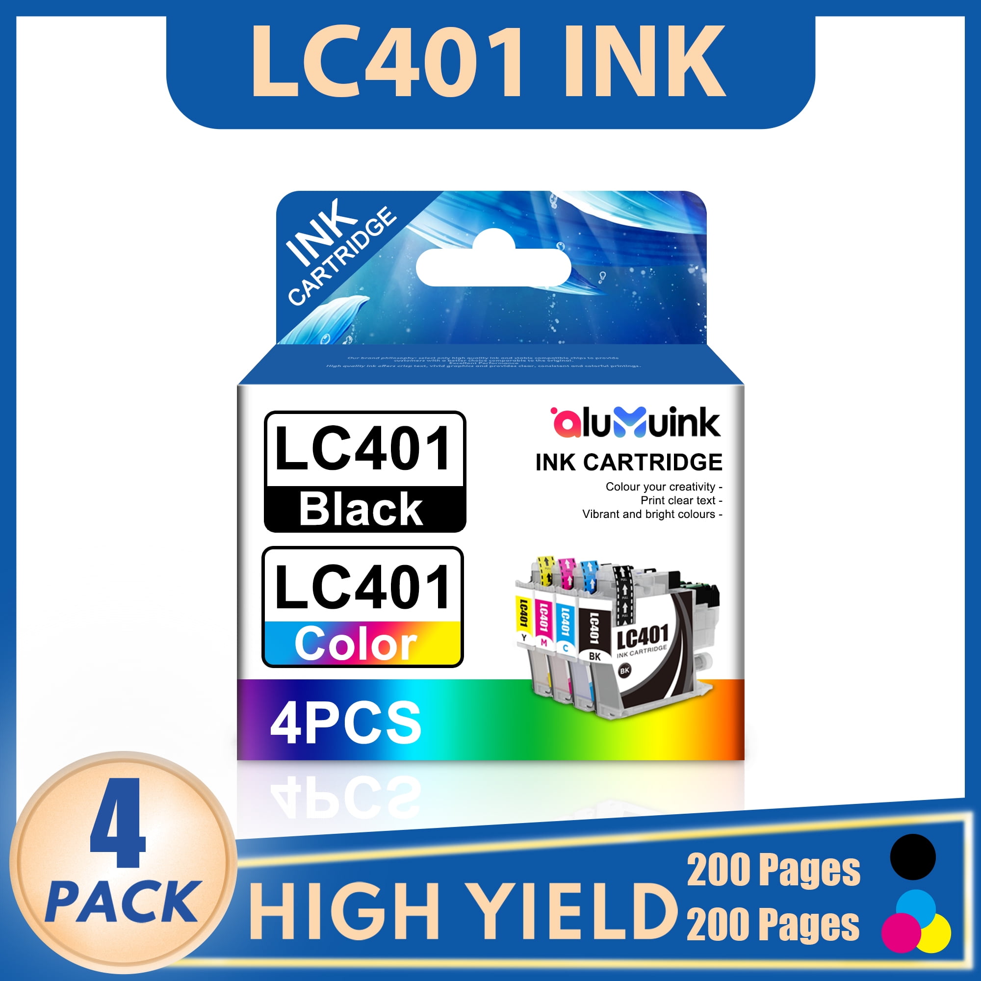 LC401 Ink cartridges Compatible for Brother LC401 ink for Brother MFC ...