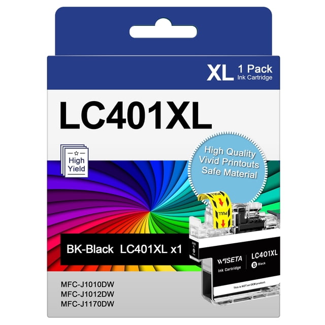 LC401XL High Yield Black Ink Cartridge compatible for Brother lc401 lc ...