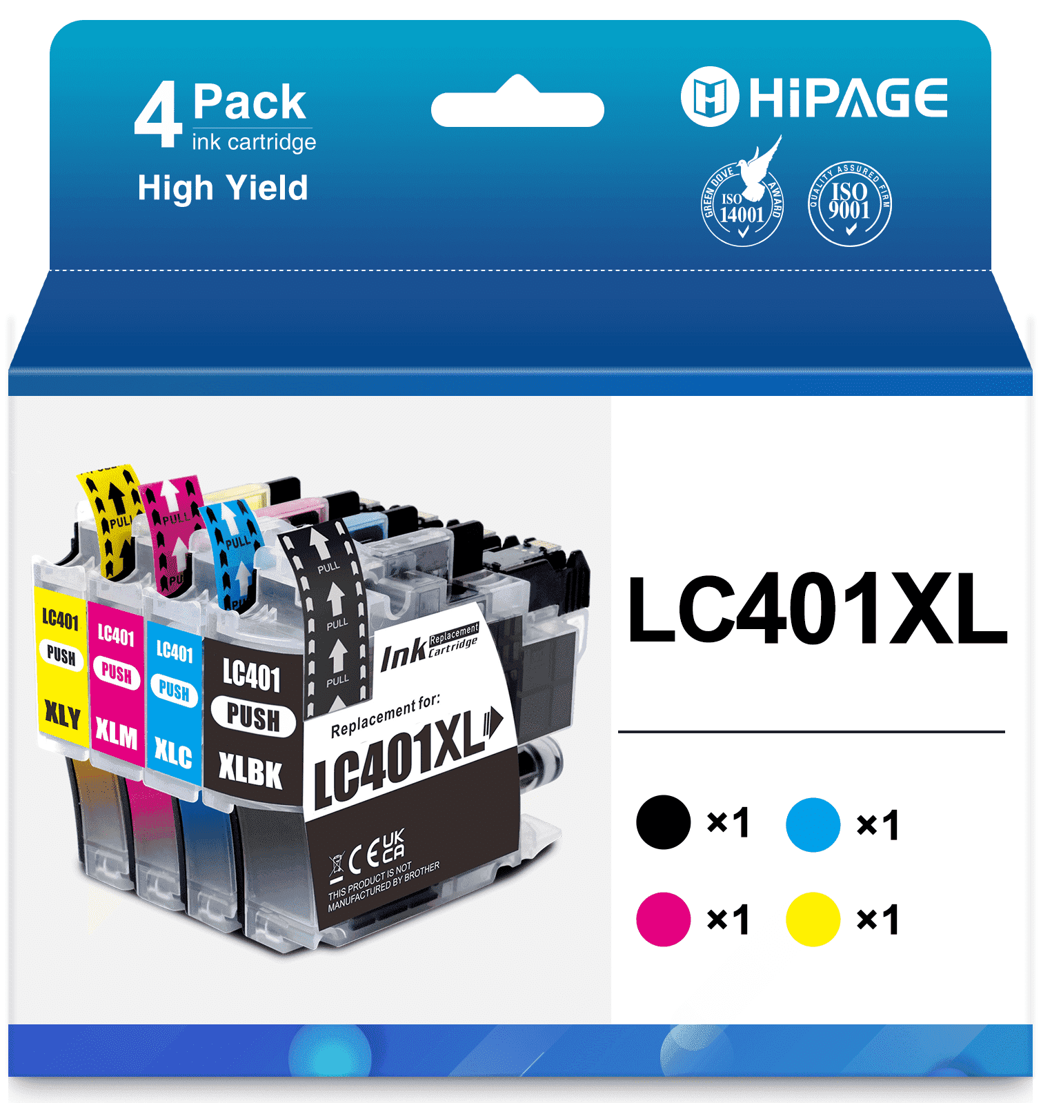 LC401XL Ink Cartridge for Brother LC401XL Black Ink for Brother LC401 ...