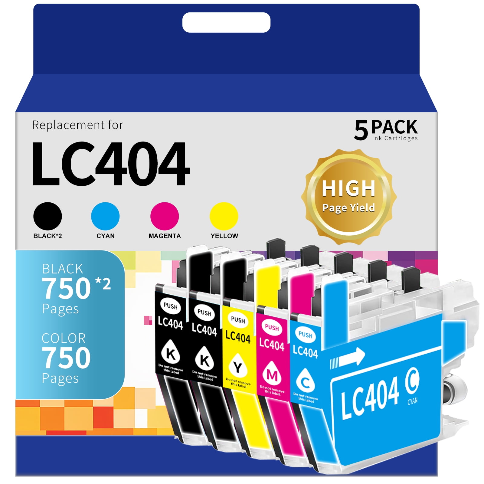 LC404 Ink Cartridge 5-Pack, Compatible for Brother MFC-J1205W MFC ...