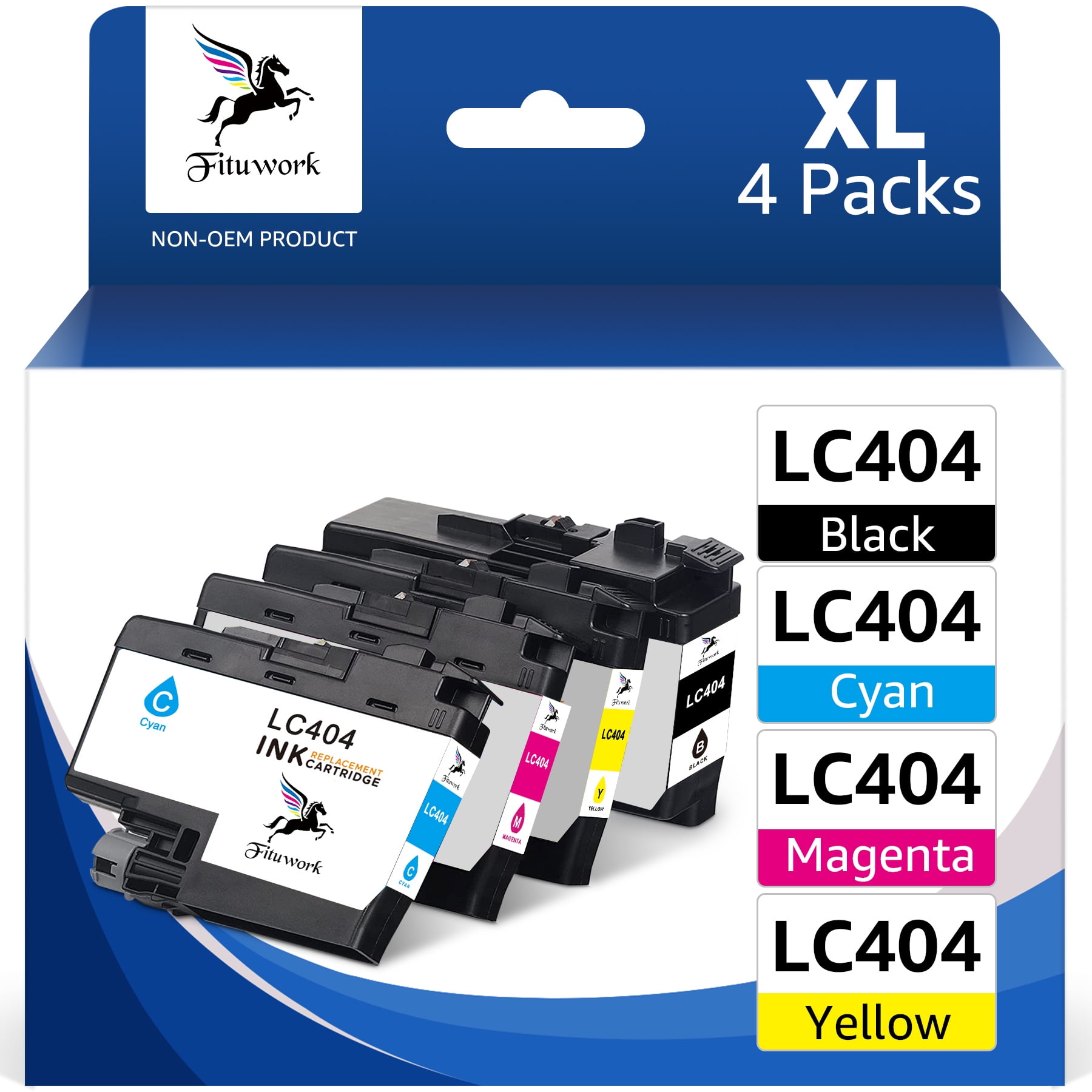 Brother LC404 Colored Ink Cartridges, 4-Pack for MFC-J1205W and MFC ...