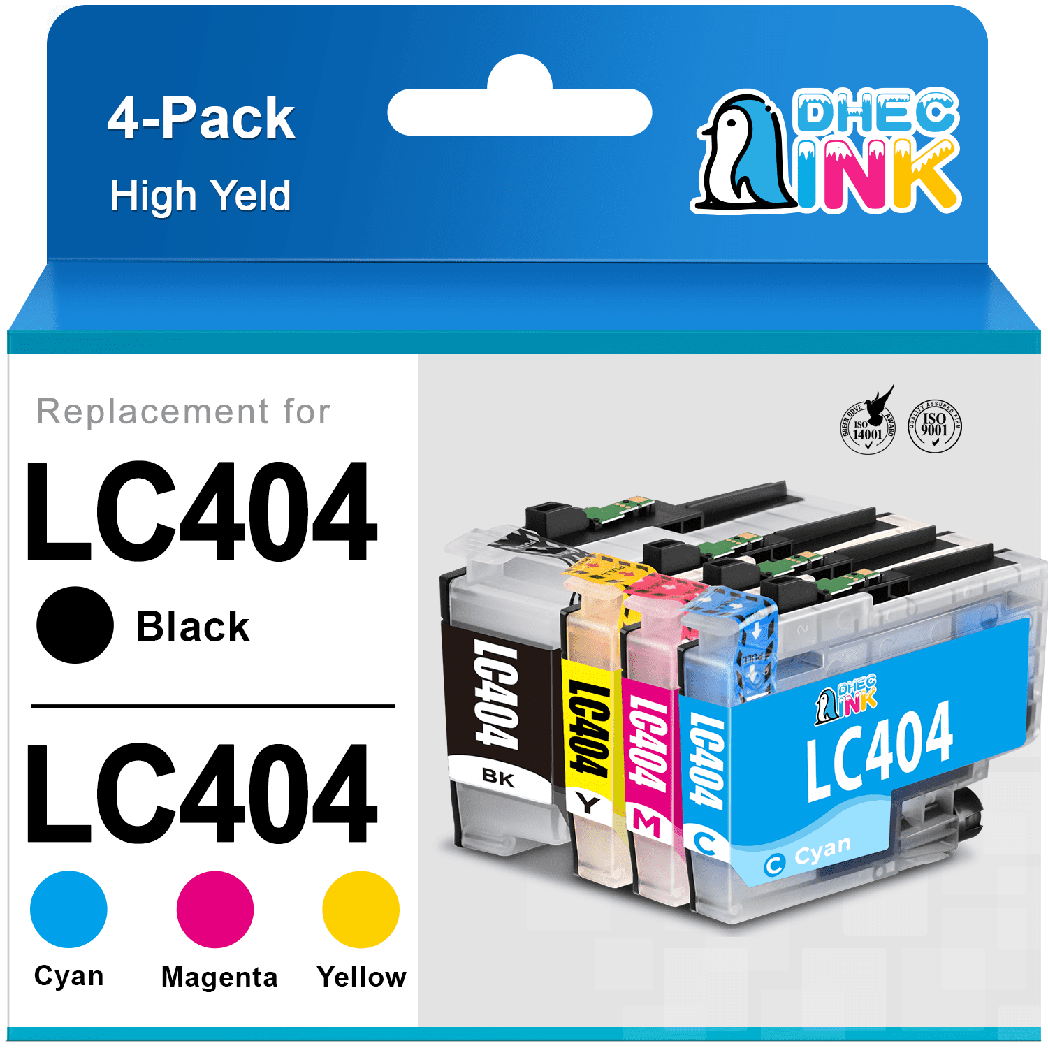 Brother LC404 Ink Cartridges 4 Pack for MFC-J1205W, MFC-J1215W Printers ...