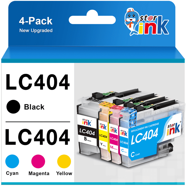 Brother LC404 Ink Cartridges 4 Pack for MFC-J1205W, MFC-J1215W Printers - Black, Cyan, Magenta ...