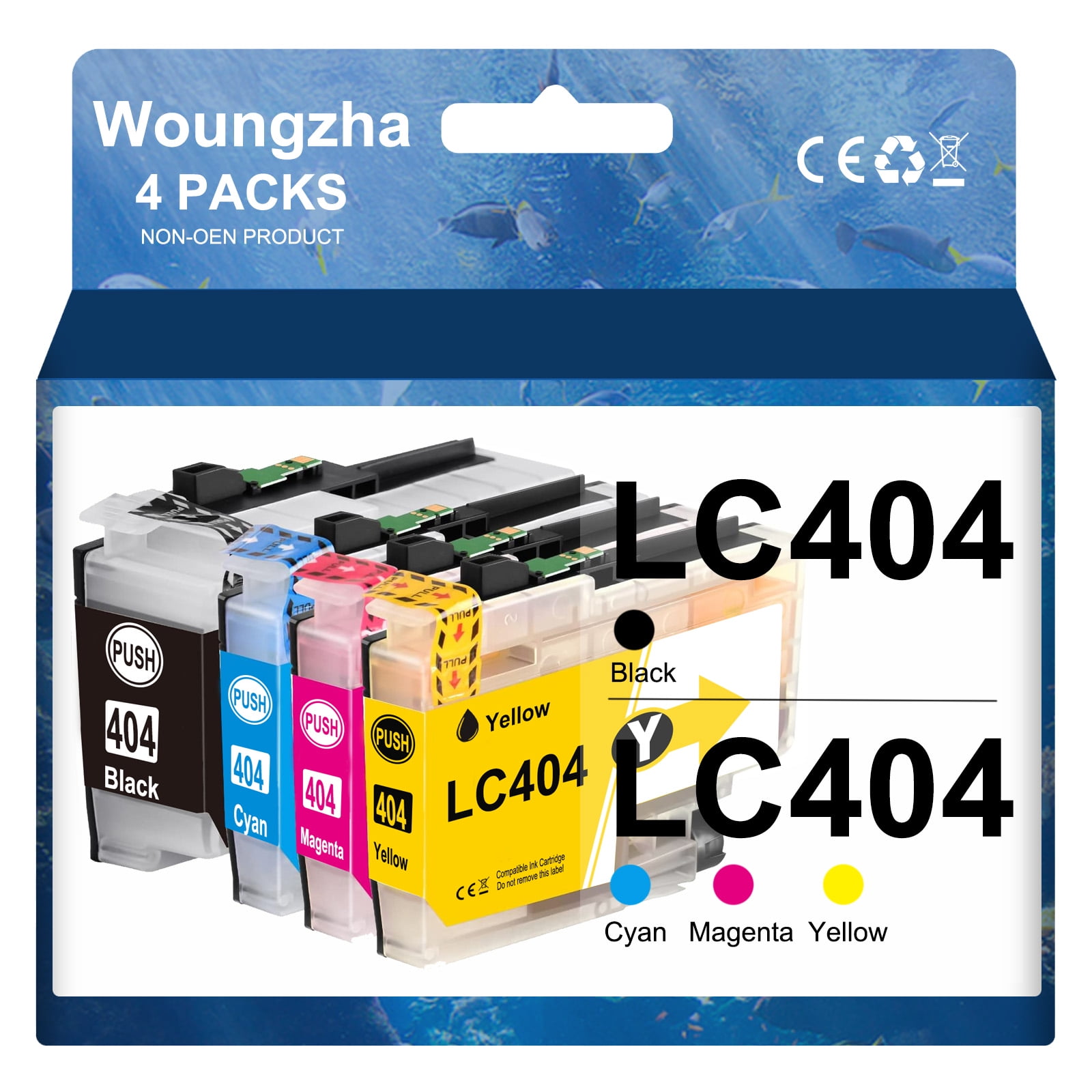 Woungzha LC404 Ink Cartridges, Compatible with Brother MFC-J1205W, MFC ...