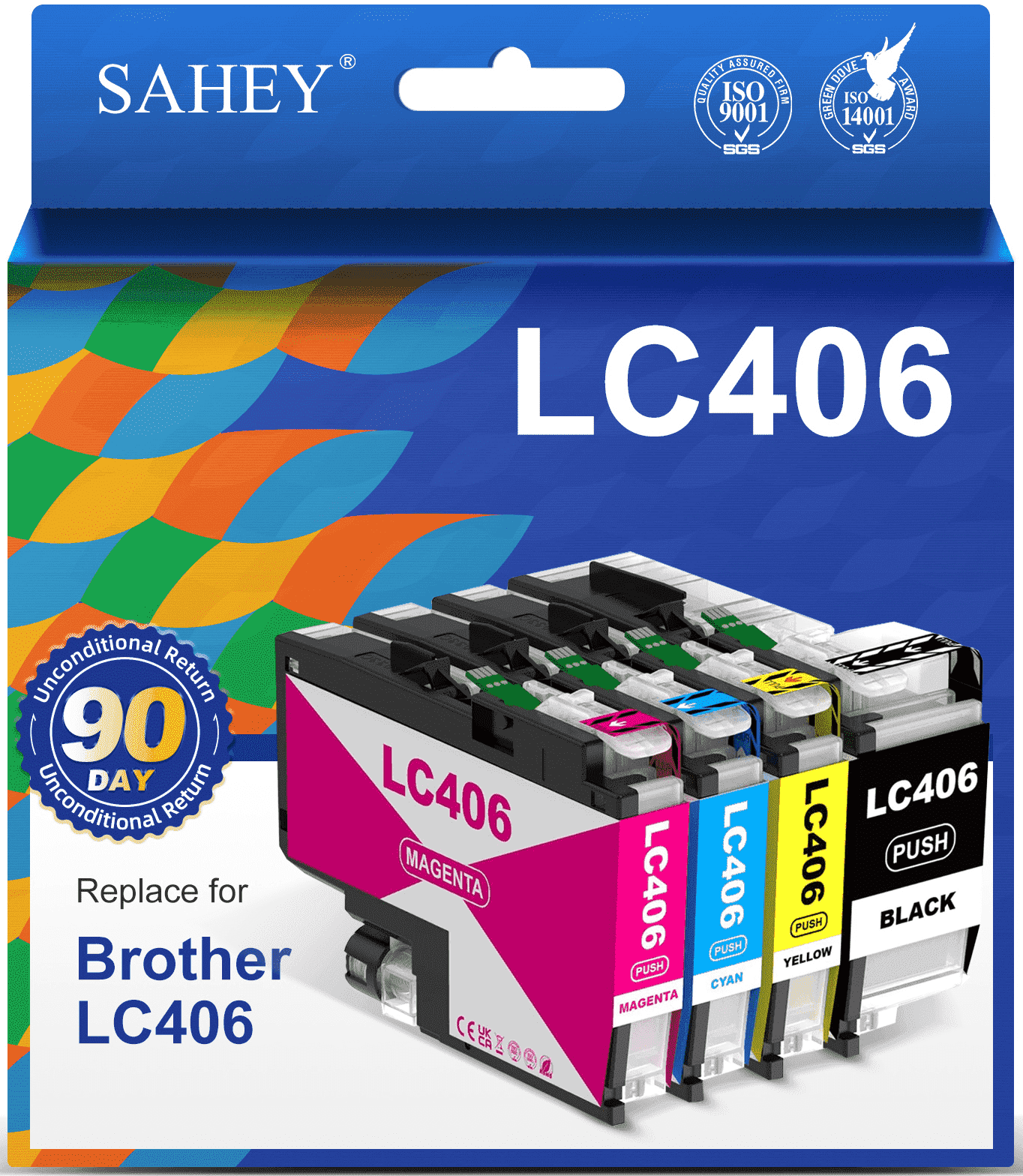 Sahey LC406XL Ink Cartridges, High Yield, Compatible for Brother MFC ...