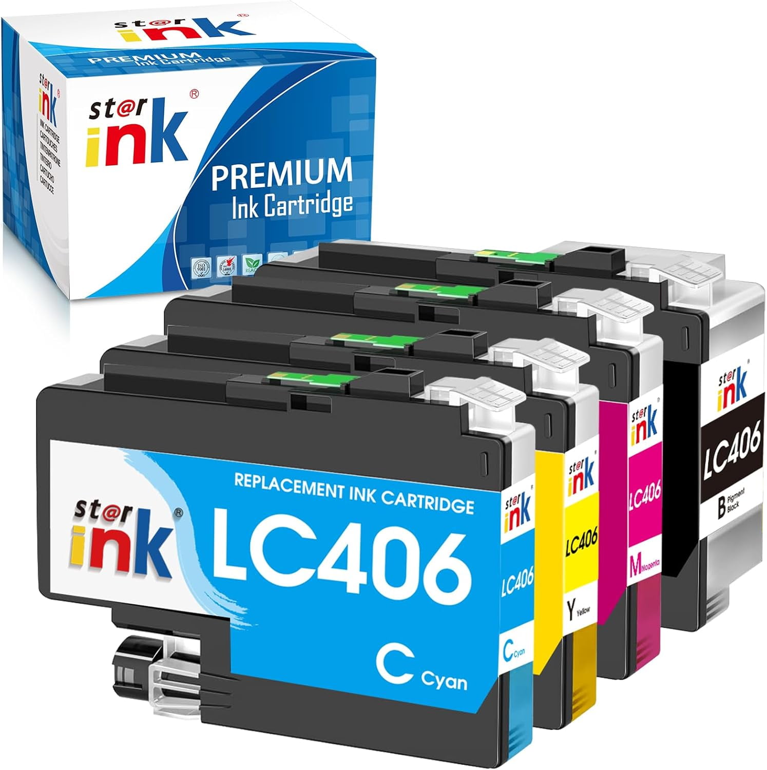 LC406 Ink cartridges(4-Pack) Replacement for Brother LC406 ink ...